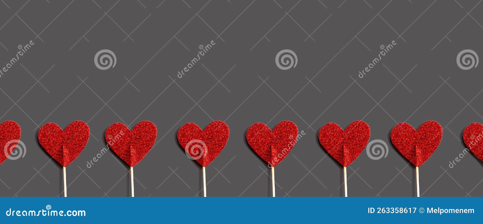 Red glitter heart picks stock image. Image of flat, paper - 263358617