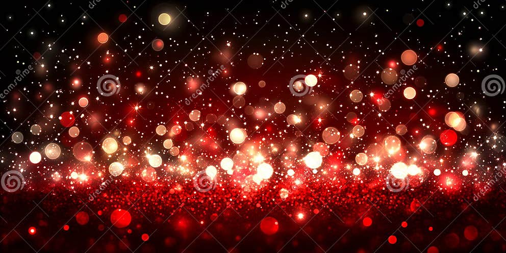 Red Glitter Lights Sparkle Festive Background Stock Illustration ...