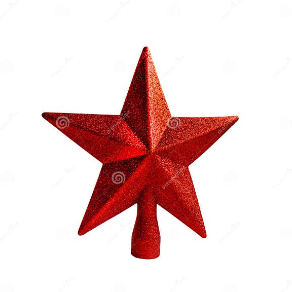 Red Glitter Star Isolated on White Background Stock Photo - Image of ...