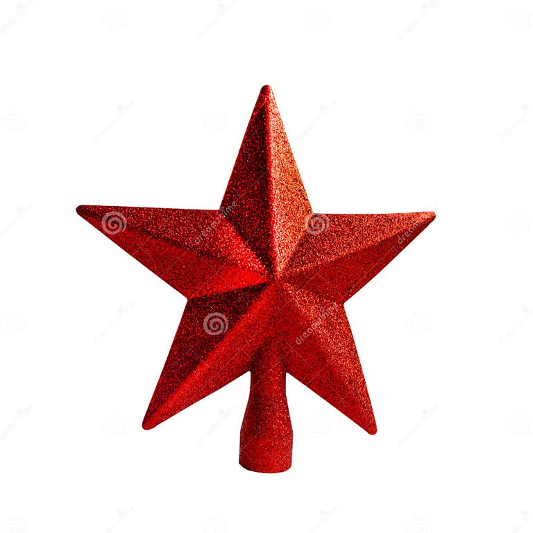 Red Glitter Star Isolated on White Background Stock Photo - Image of ...