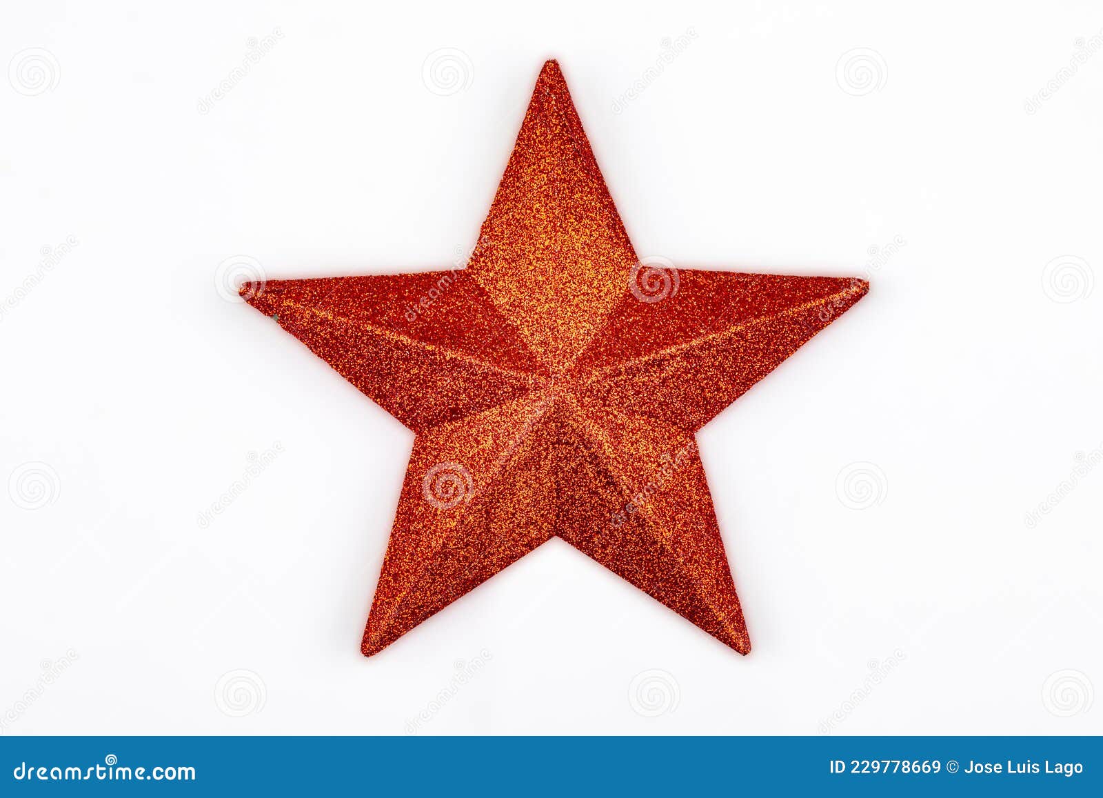 Red Glitter Star Isolated on a White Background Typical of the ...