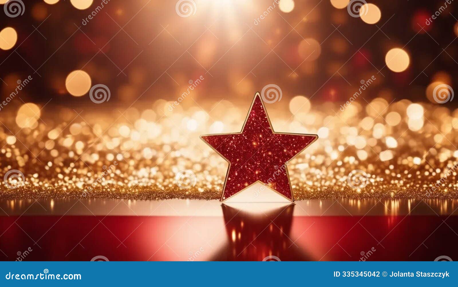 Red Glitter Star on Shining Background Stock Illustration ...
