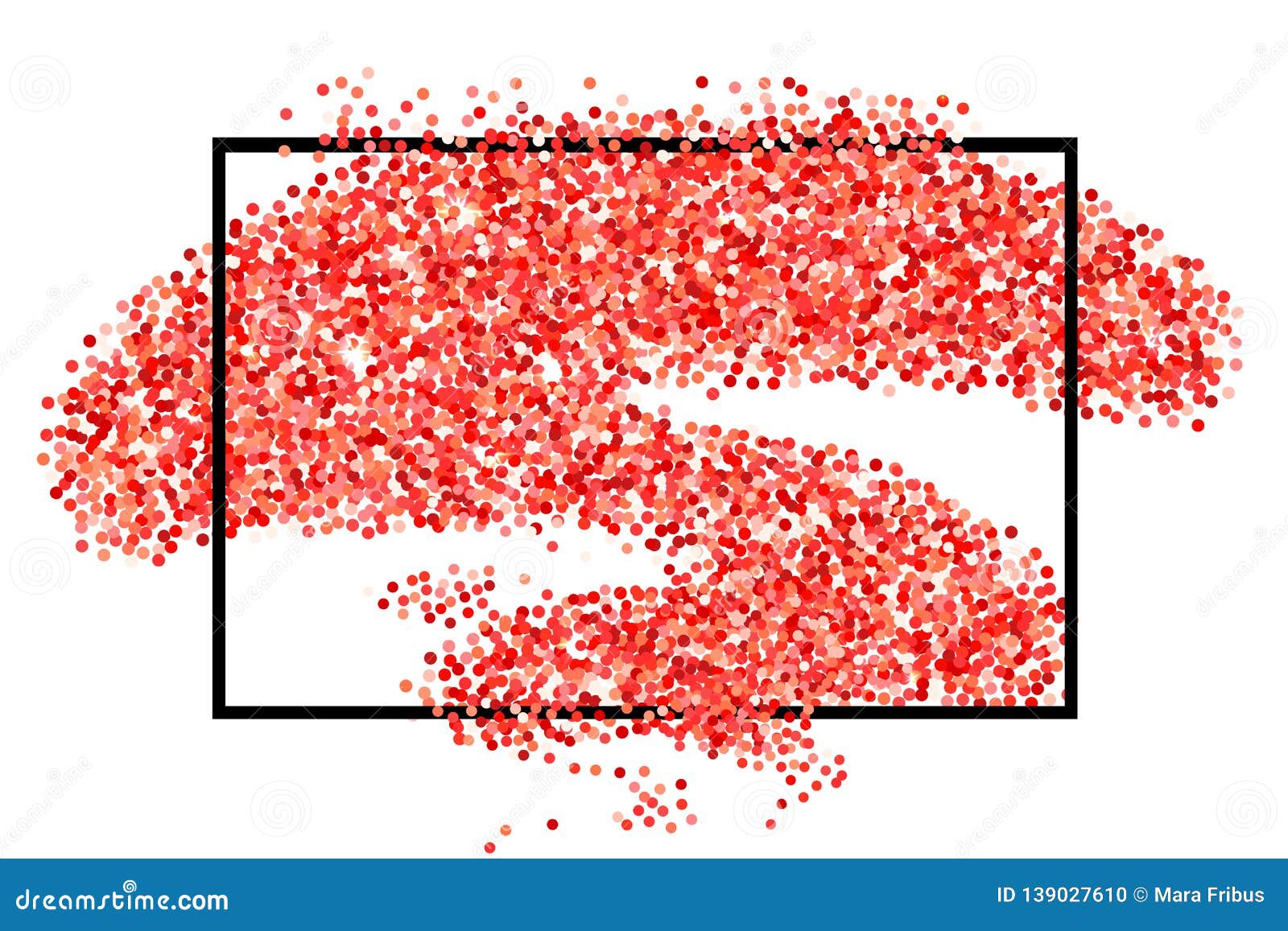 Red Glitter Texture Border Isolated Over White Background Stock Vector ...