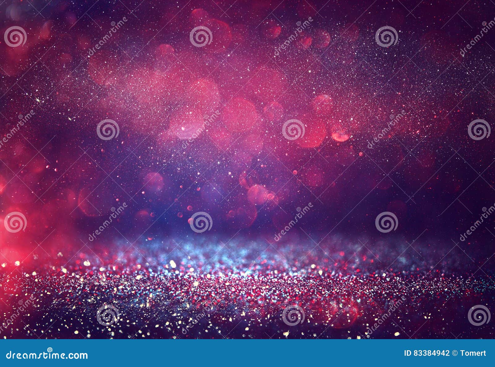 Glitter Vintage Lights Background. Purple, Silver And Gold. De-focused ...