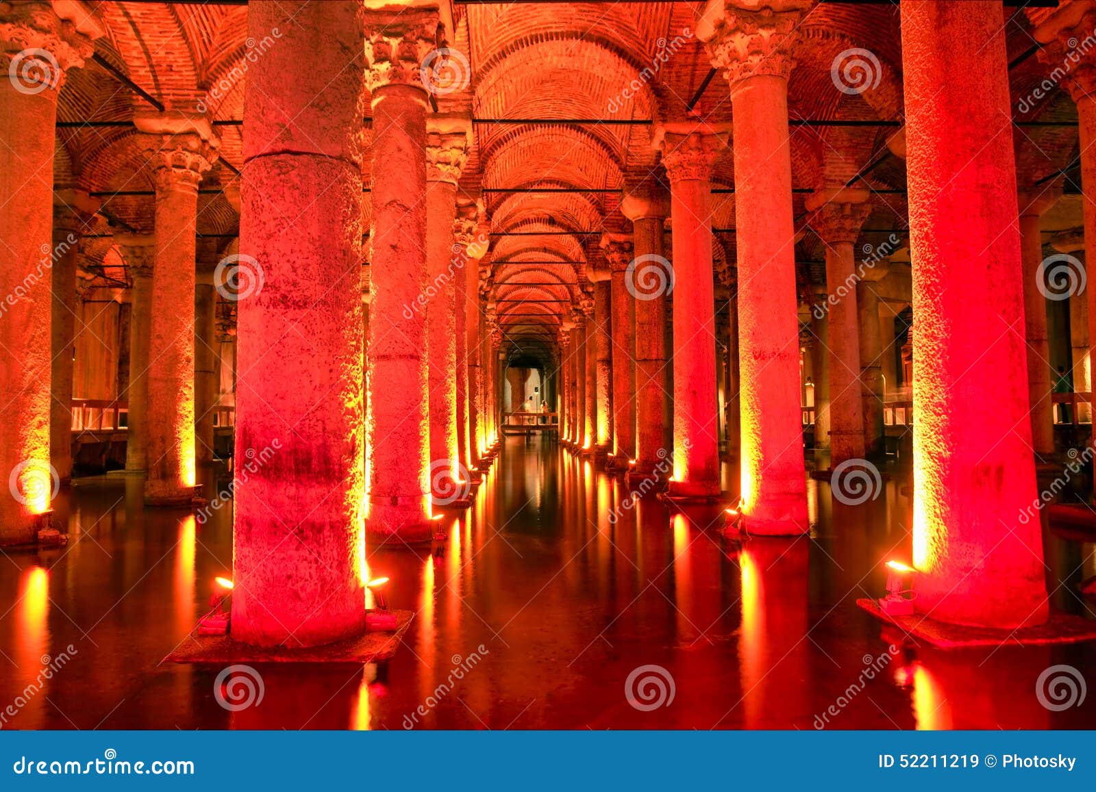 Red gloomy hall stock image. Image of christian, building - 52211219