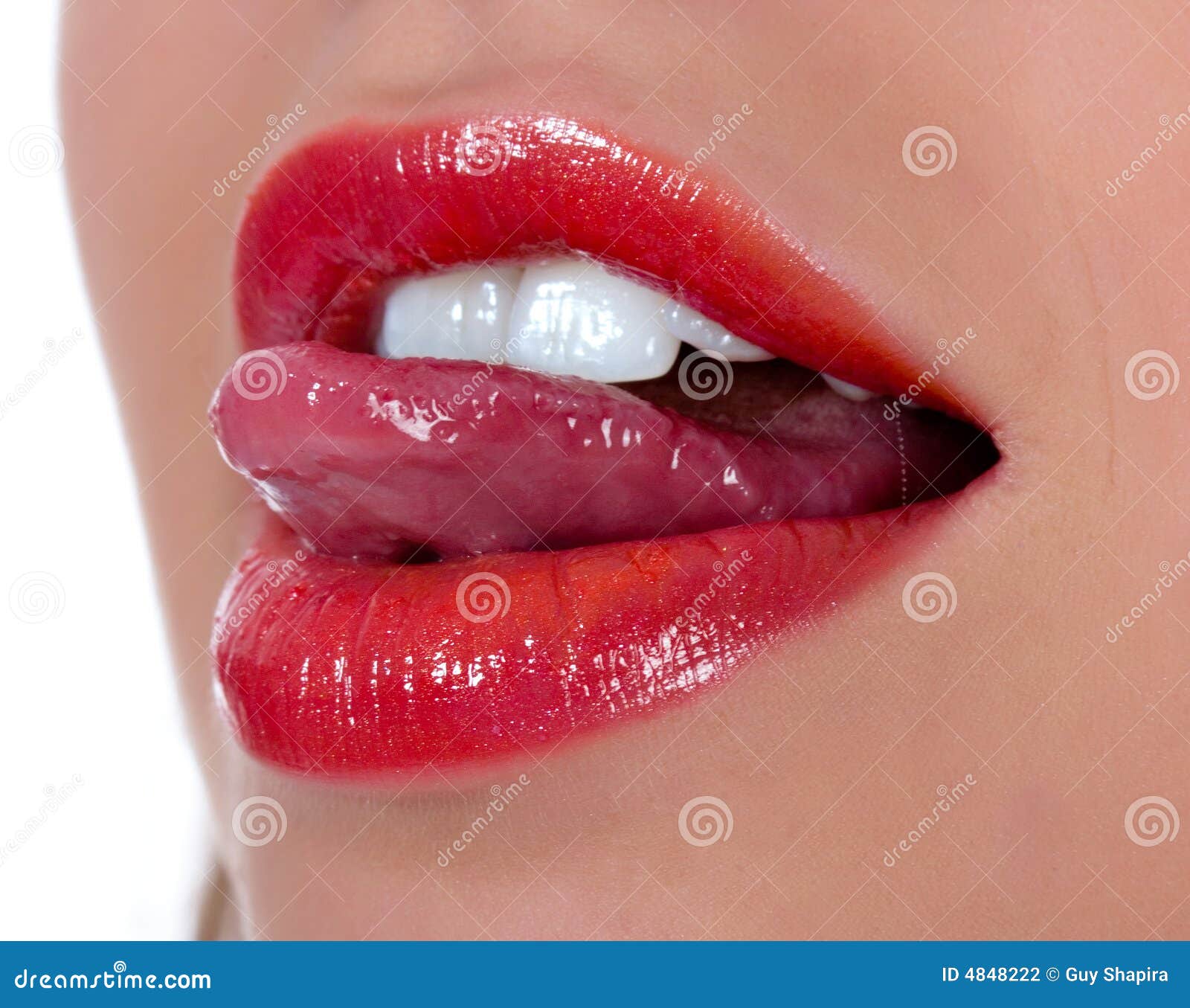 Red gloss lips gesture stock photo. Image of mouth, issues - 4848222