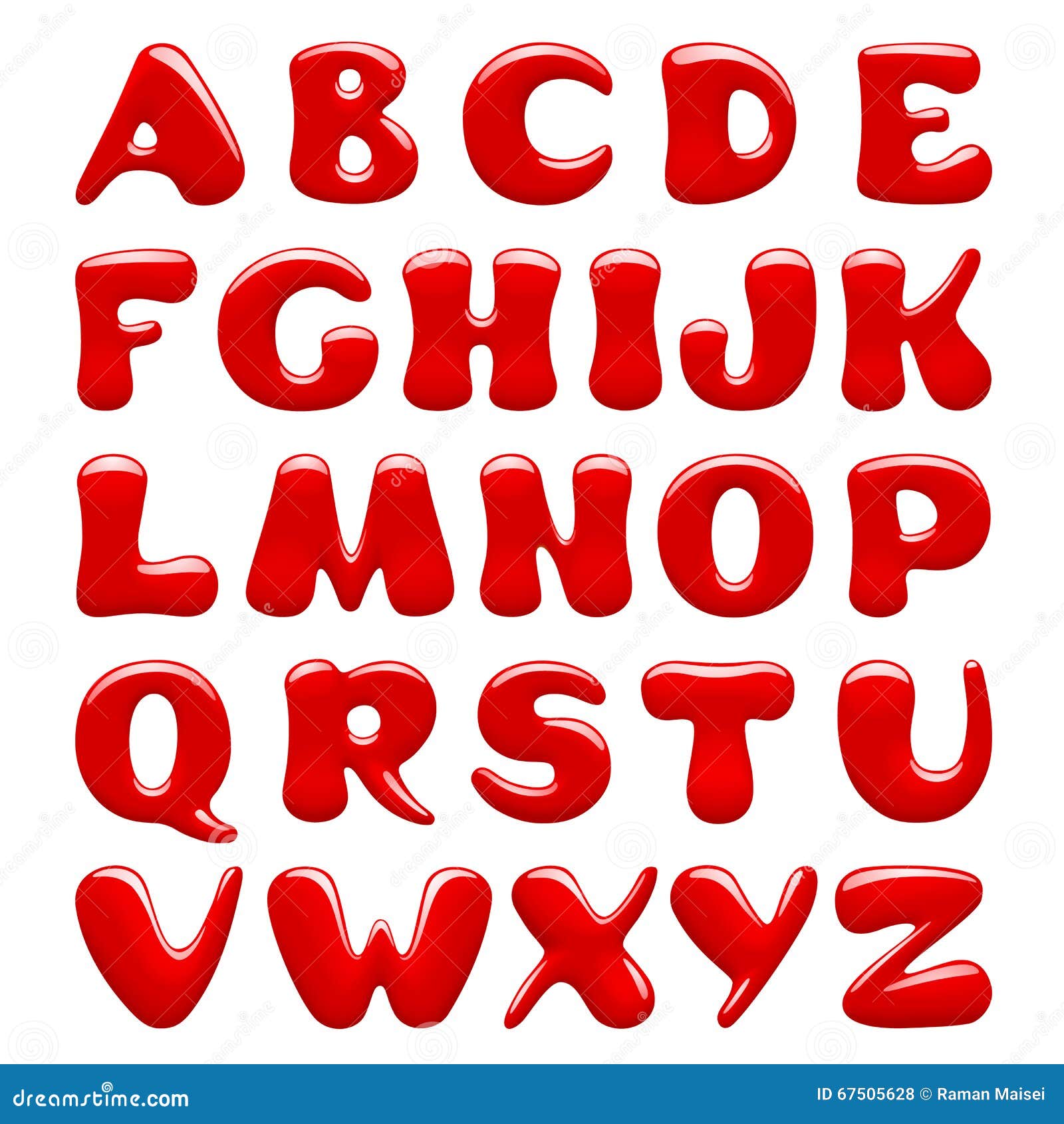 Red Glossy Alphabet Capital Letters Isolated on White Background Stock ...