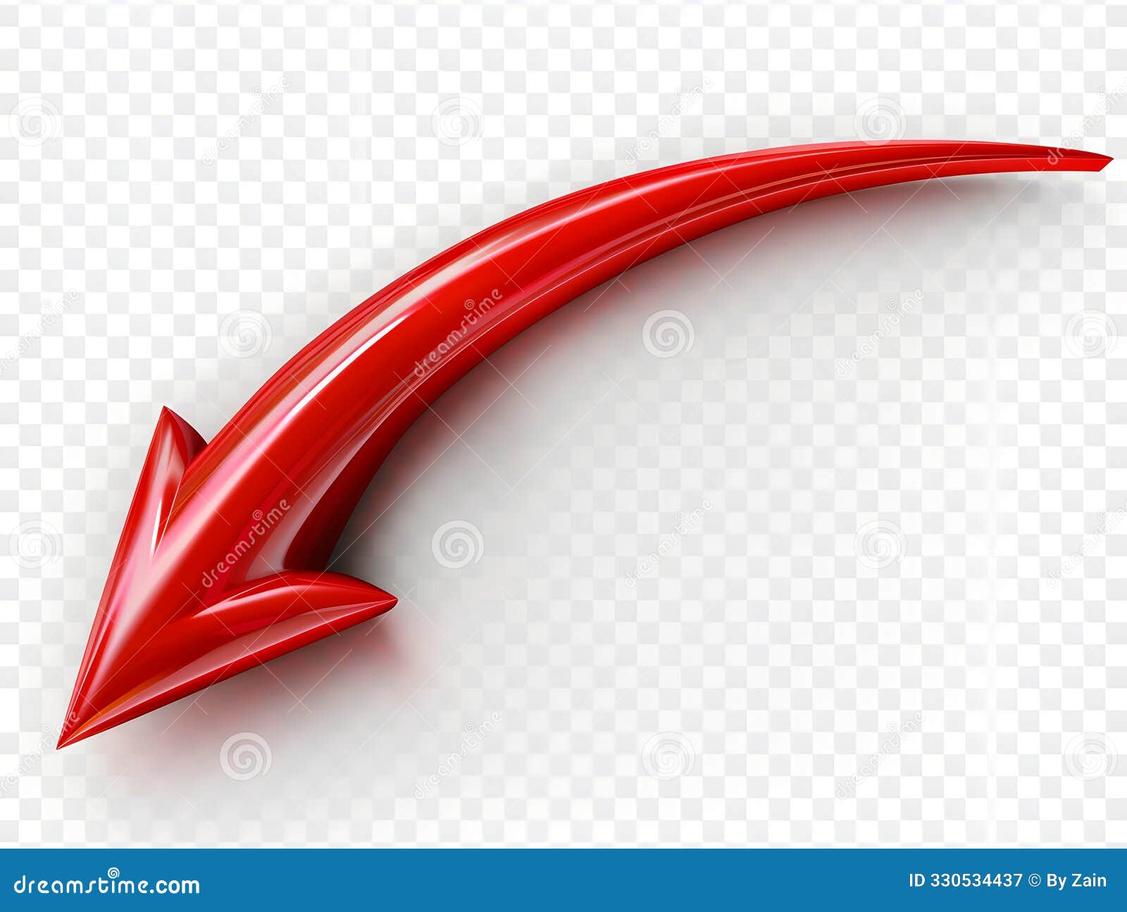 Red Glossy Arrow Pointing Left, Transparent Background, 3D Vector ...