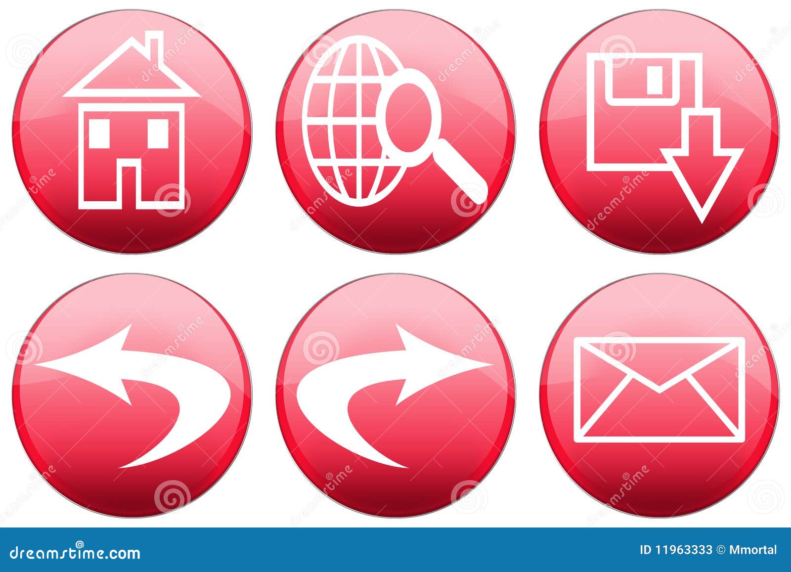 Red Glossy Browser Buttons stock illustration. Illustration of search ...