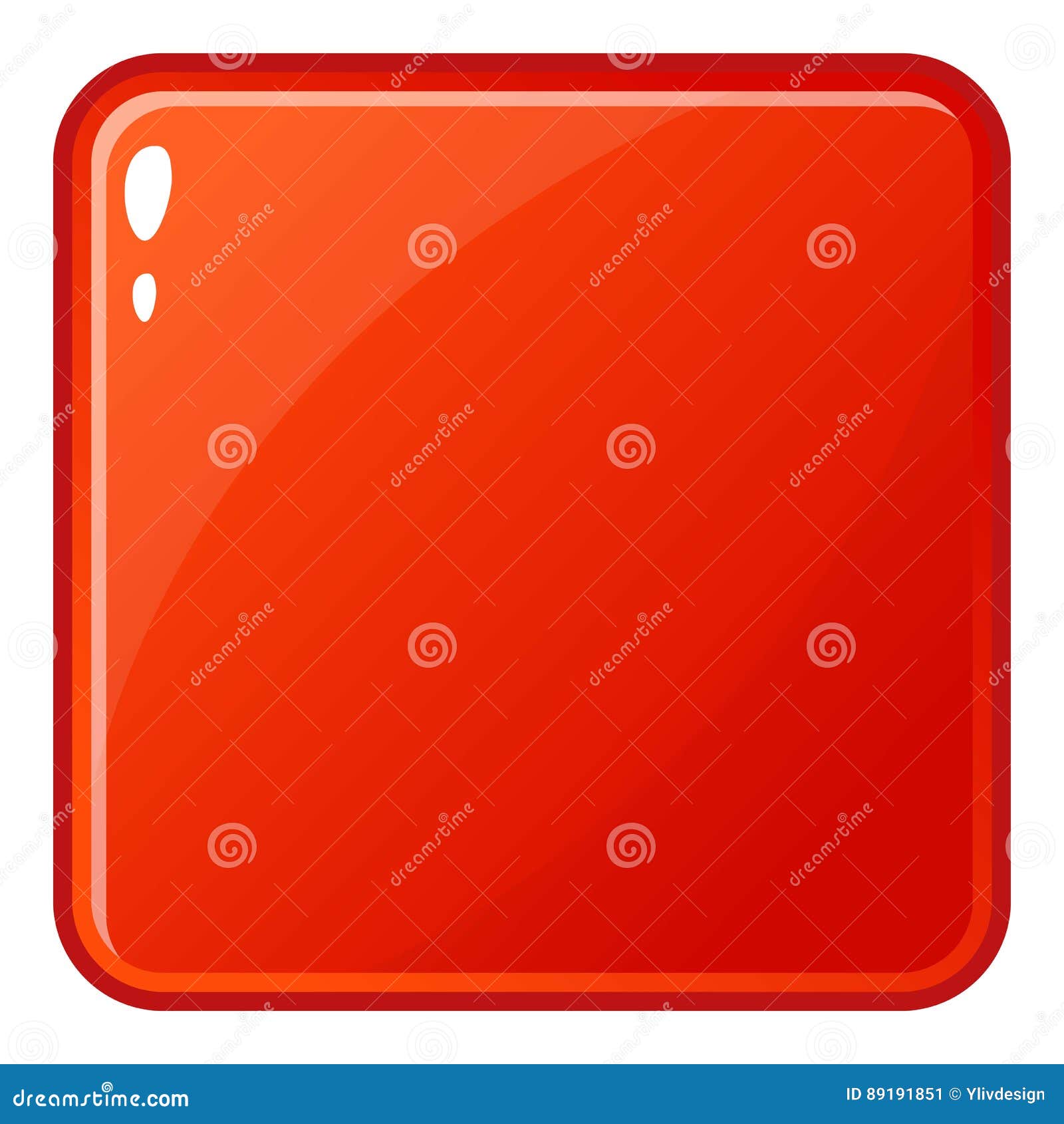 Red Glossy Button Icon, Cartoon Style Stock Vector - Illustration of ...