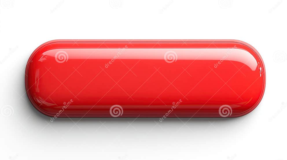 Red Glossy Button, Isolated, White Background, Web Design Element Stock ...
