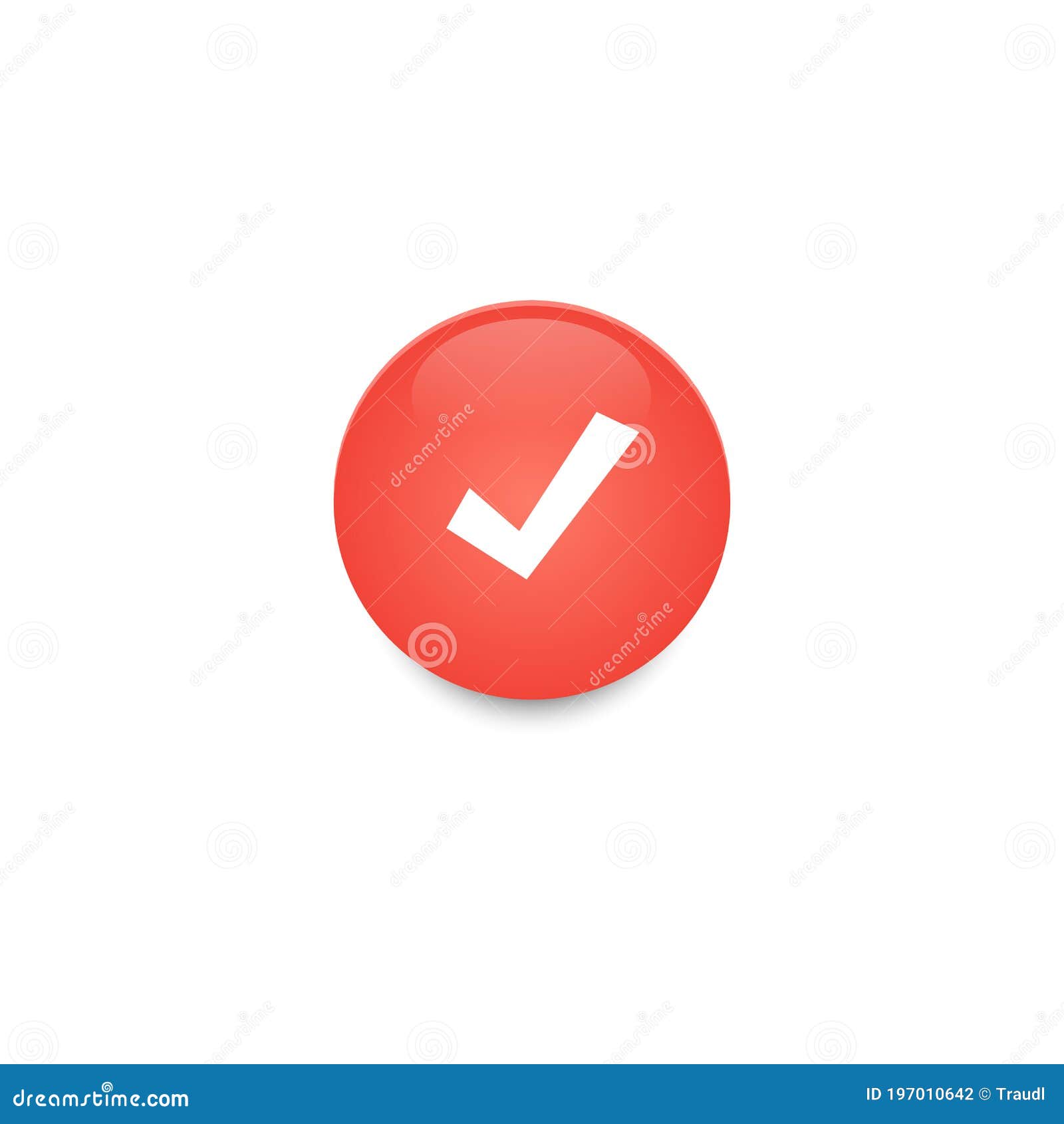 Red Glossy Button with a Thick Sign. Vector Illustration. Stock Vector ...