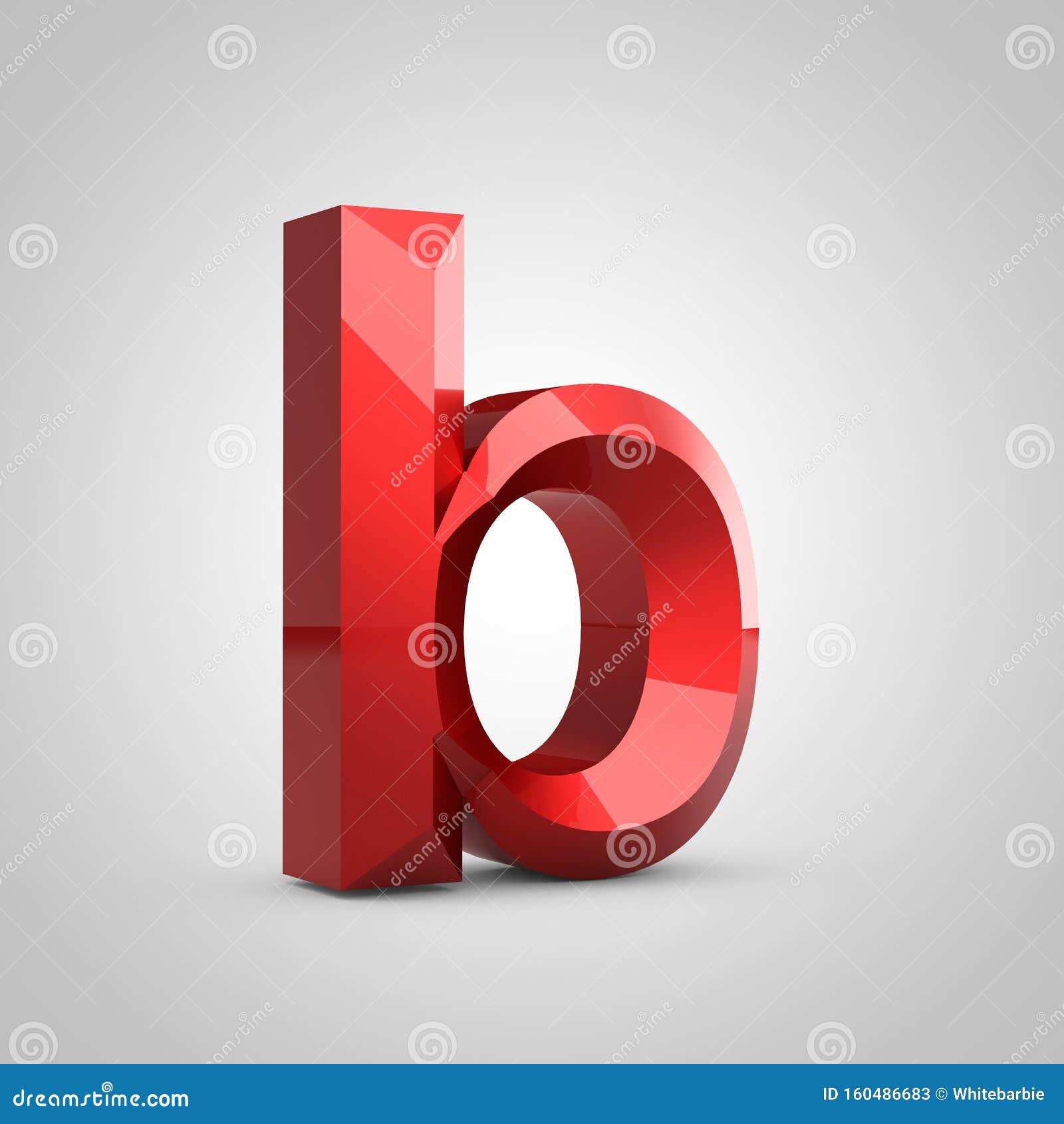 Red Glossy Chiseled Letter B Lowercase Stock Illustration ...