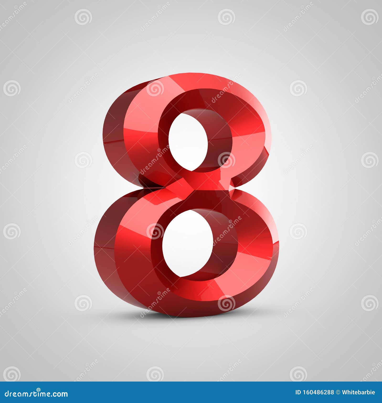 Red Glossy Chiseled Number 8 Stock Illustration - Illustration of ...