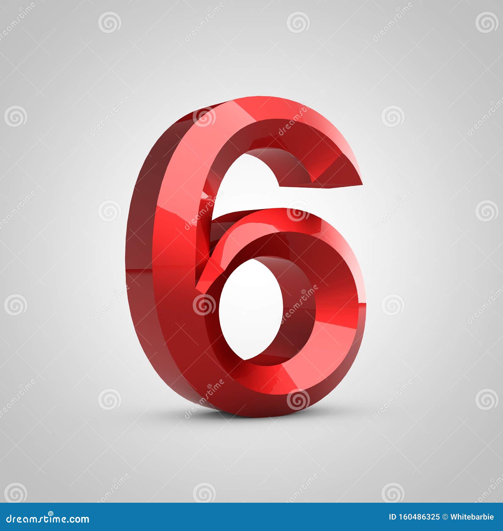 Red Glossy Chiseled Number 6 Stock Illustration - Illustration of font ...