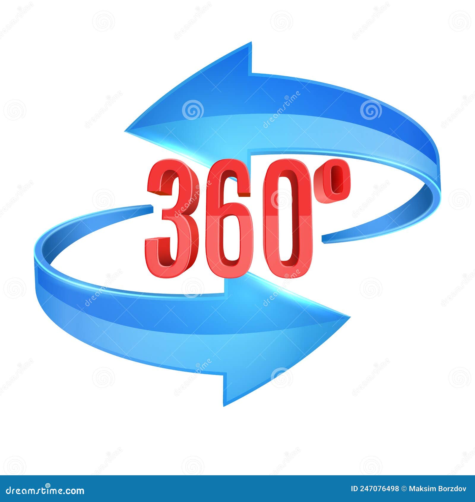 Red Glossy 3D Arrow 360 Sing. Arrow Vector Icon Stock Vector ...