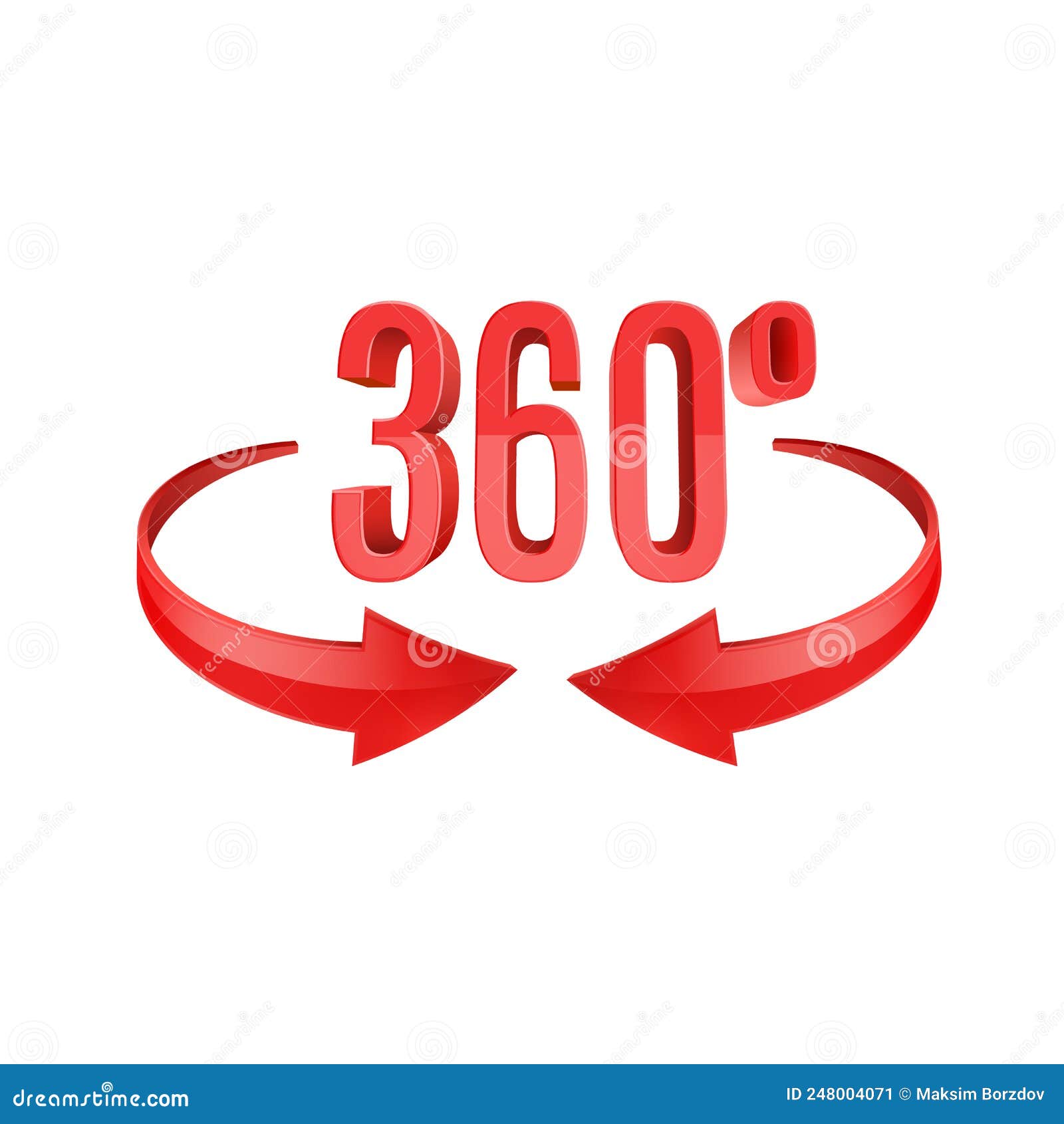Red Glossy 3D Arrow 360 Sing. Arrow Vector Icon Stock Vector ...