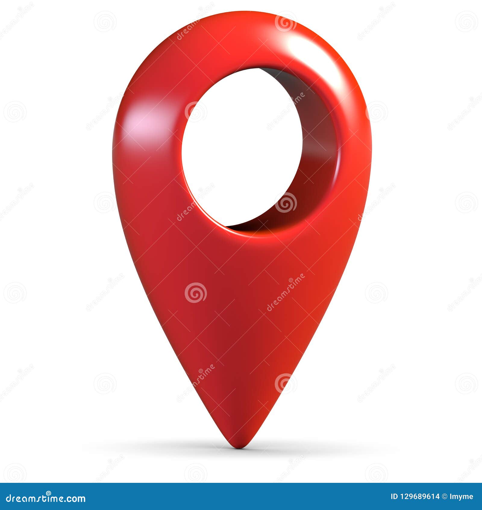 Red Glossy 3d Map Geo Pin on White Background with Shadow Stock ...