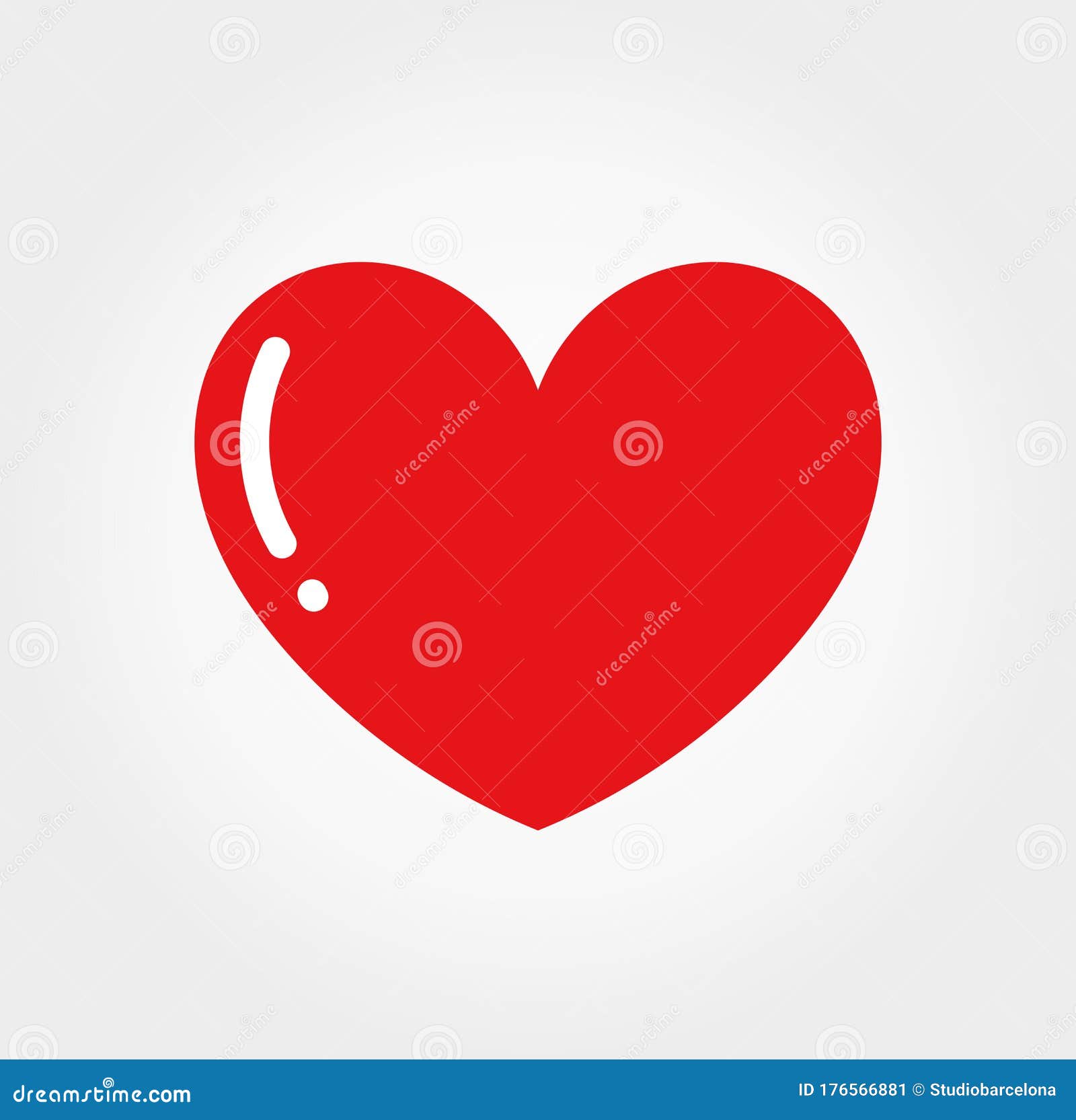 Red glossy heart icon stock vector. Illustration of graphic - 176566881