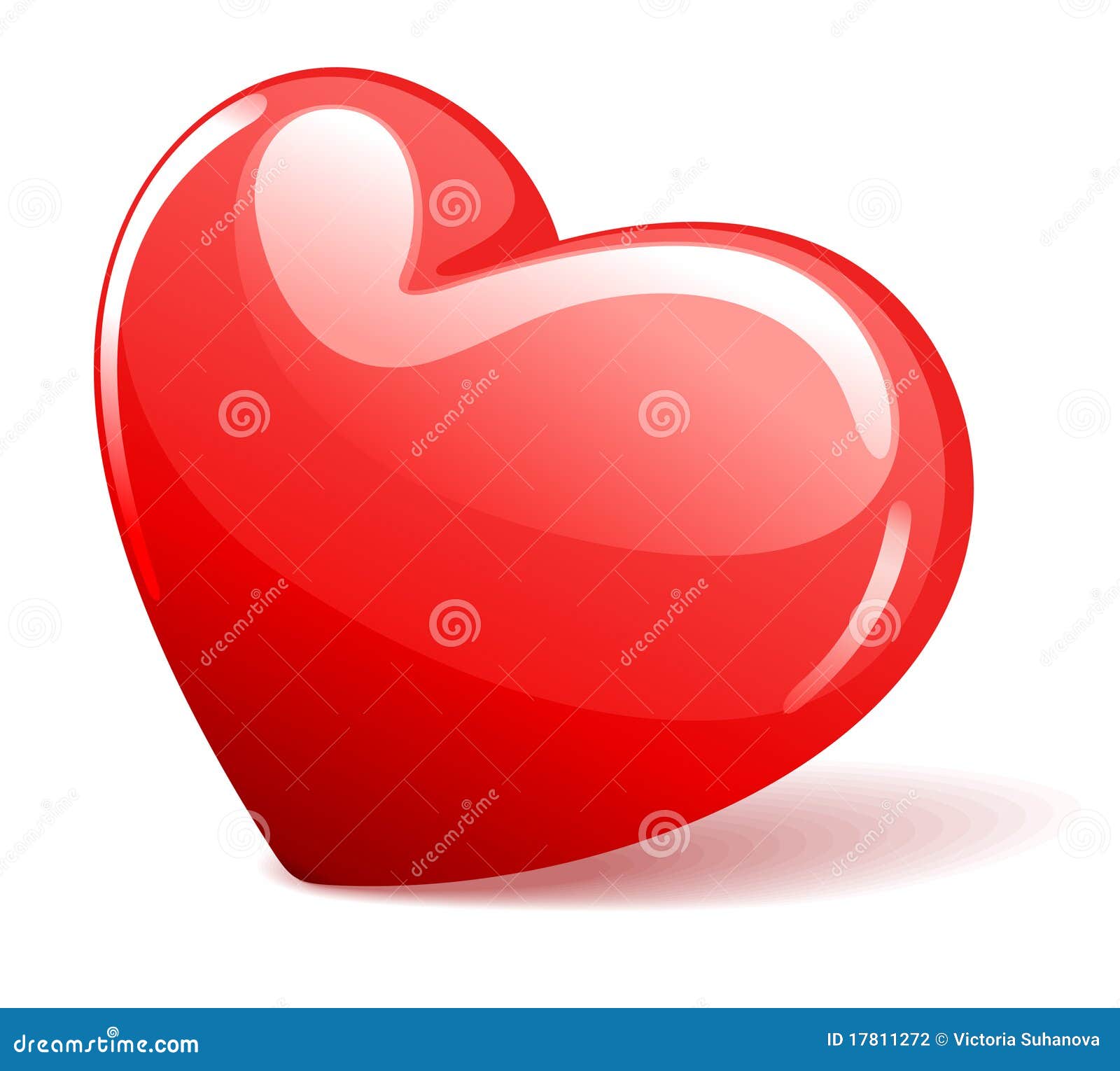 Red Glossy Heart in Perspective Stock Vector - Illustration of romance ...