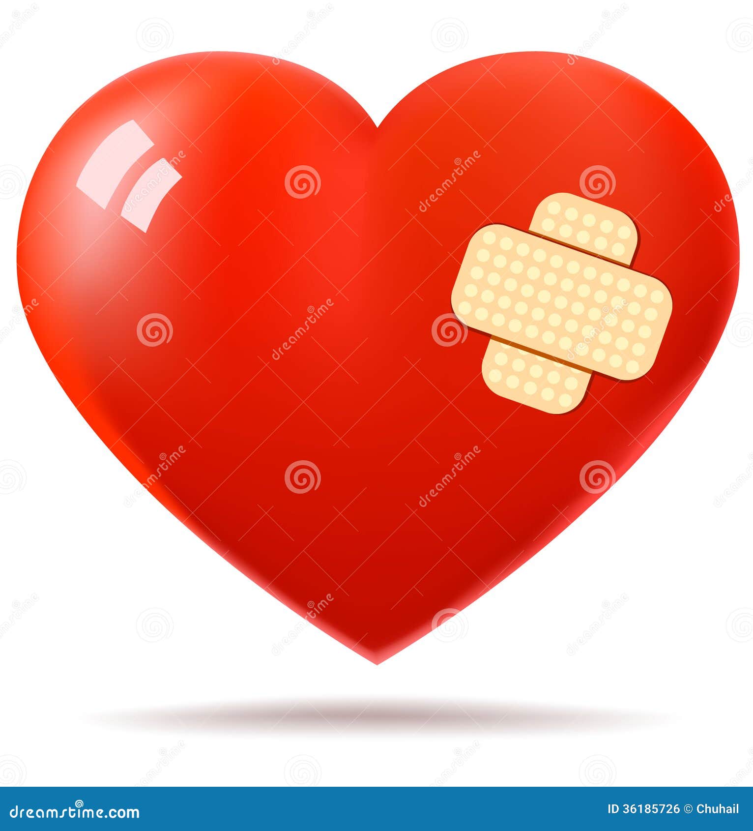 Red glossy heart repaired stock vector. Illustration of heart - 36185726