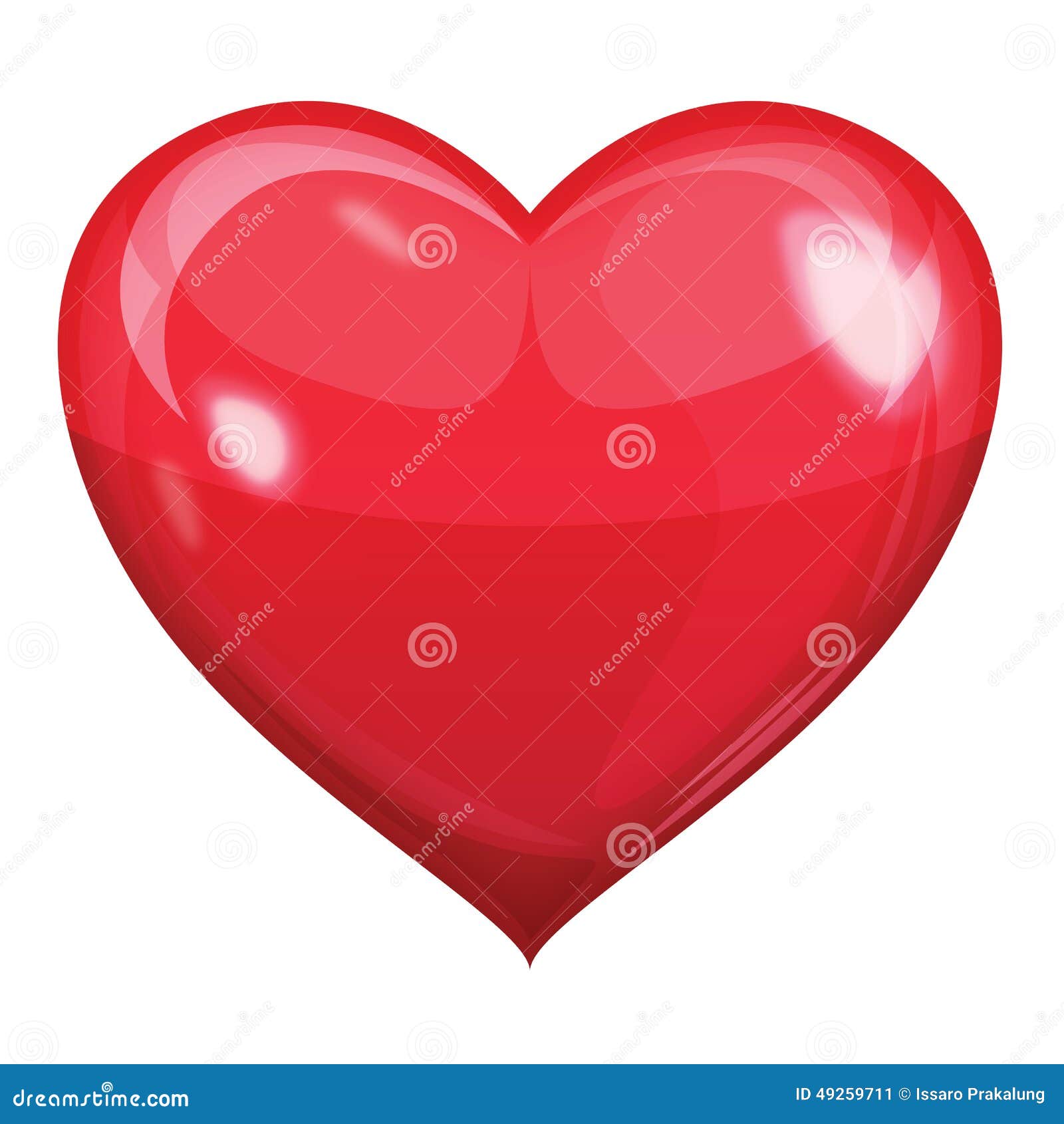 Red glossy heart vector stock vector. Illustration of valentine - 49259711