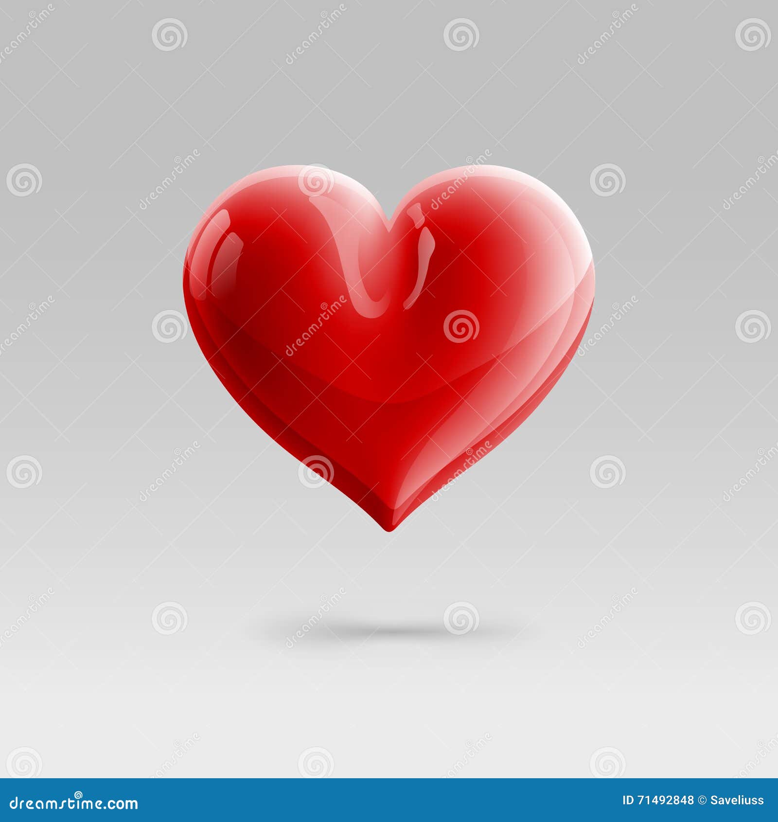 Red Glossy Heart Vector Illustration Stock Vector - Illustration of ...