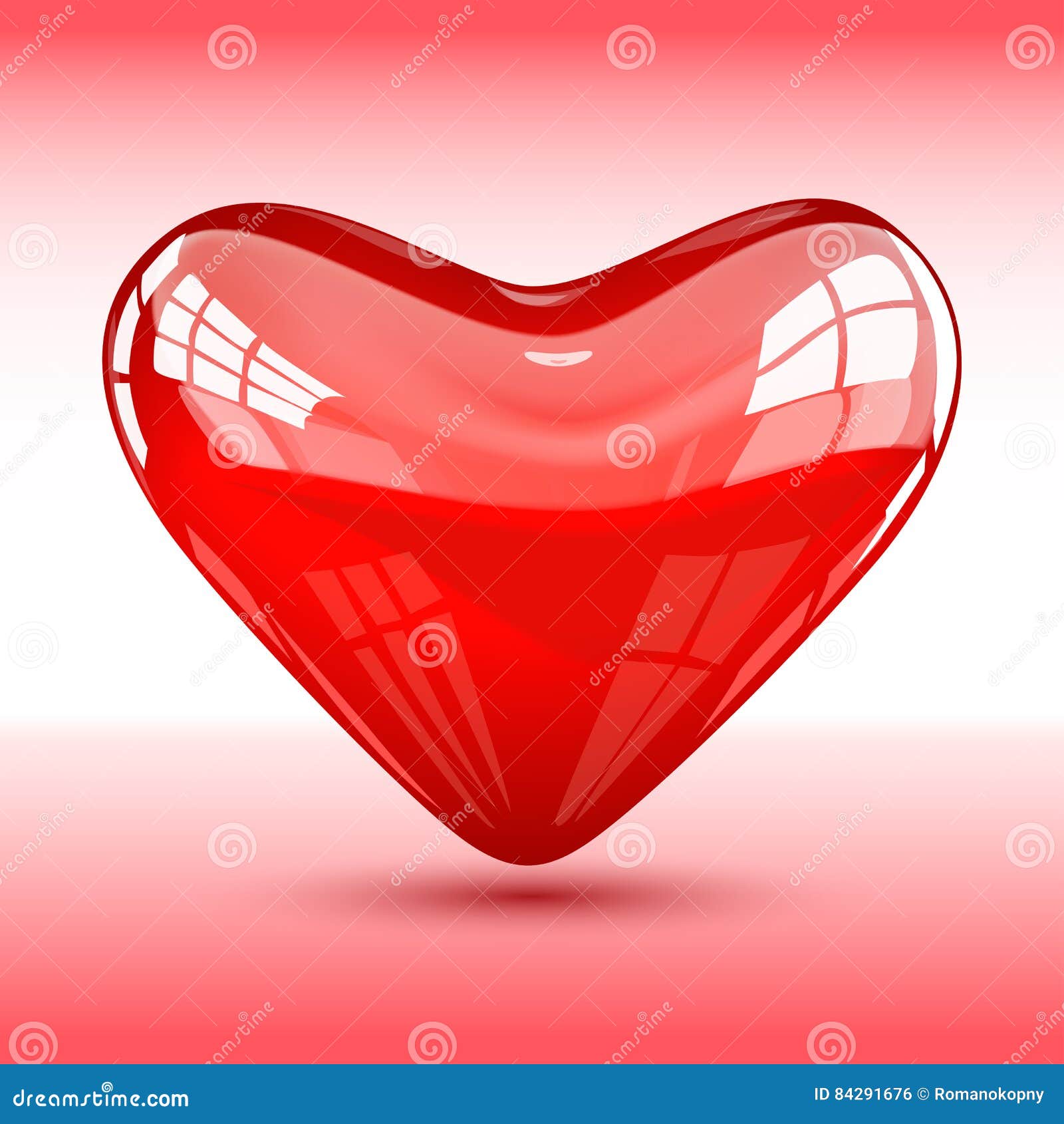 Red glossy heart stock vector. Illustration of isolated - 84291676
