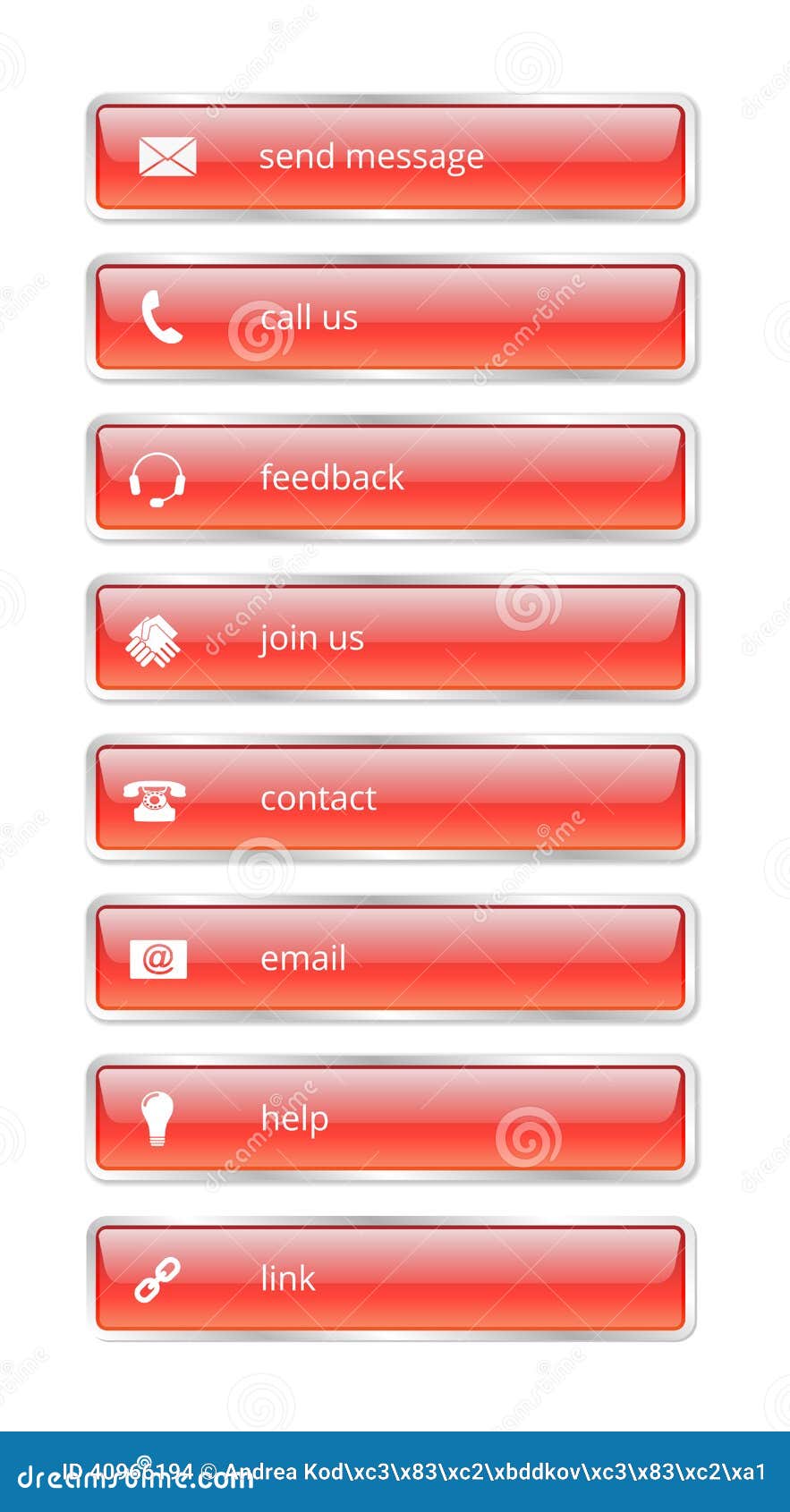 Red Glossy Internet Buttons Stock Vector - Illustration of send ...