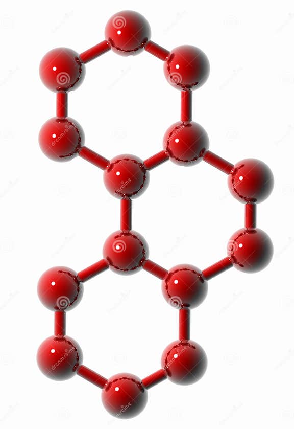Red Glossy Isolated Molecular Structure on White Stock Illustration ...