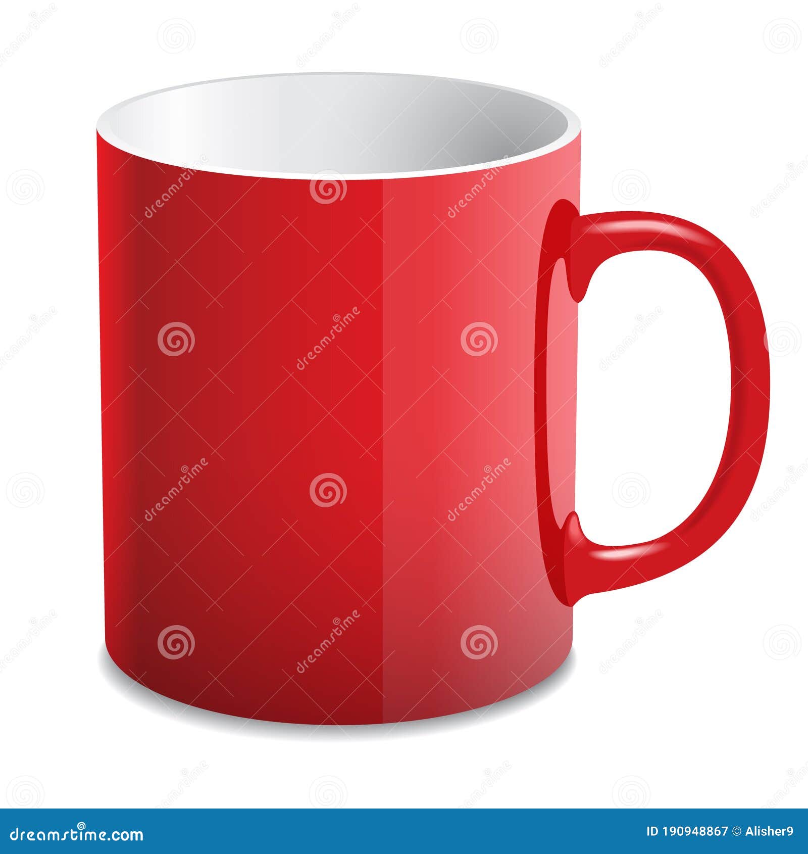Red glossy mug stock vector. Illustration of coffee - 190948867