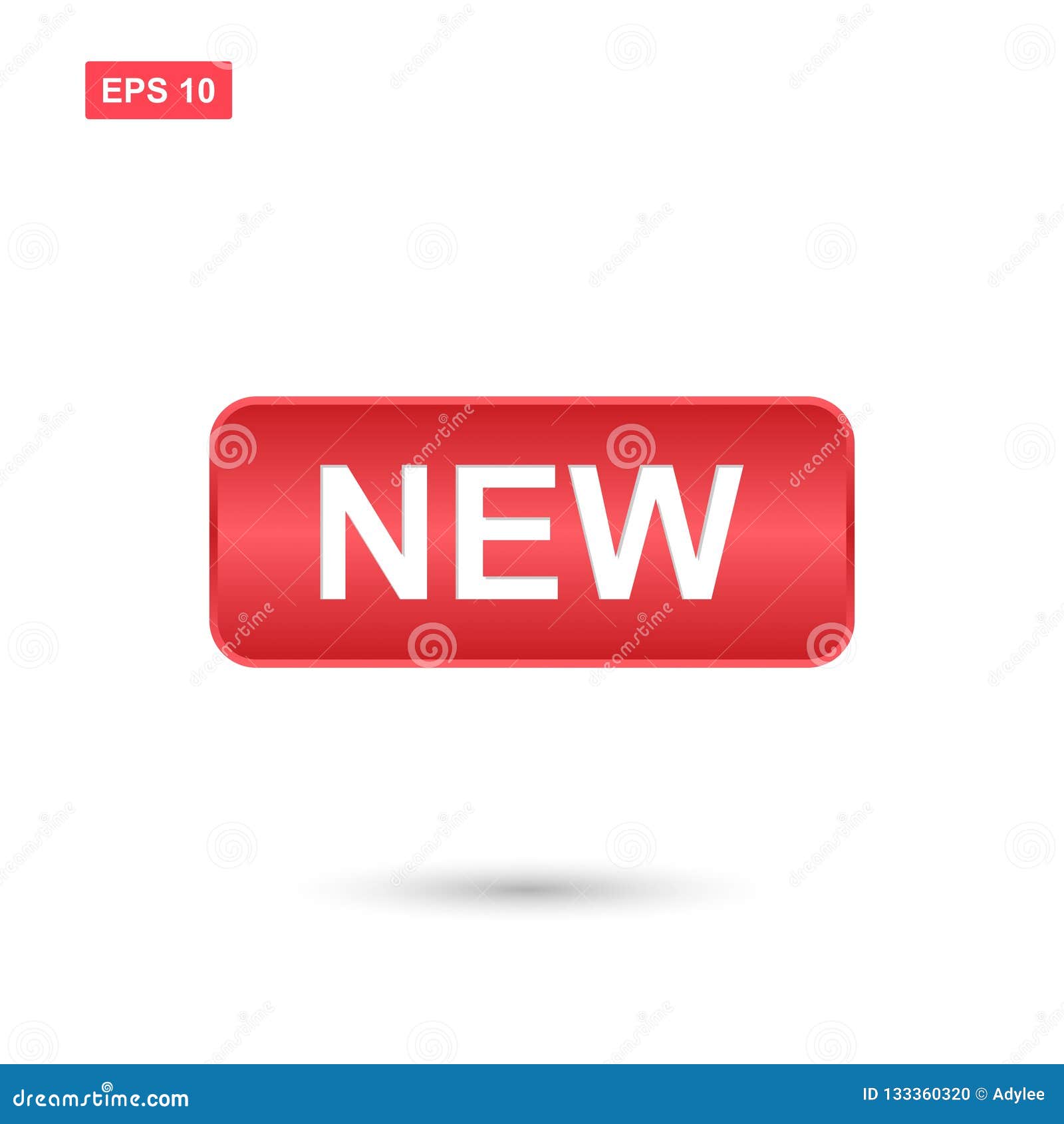 Red Glossy New Button Vector Isolated Stock Vector - Illustration of ...