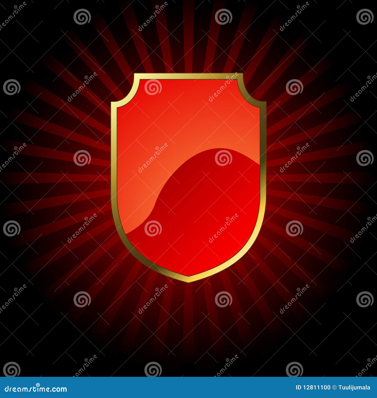 Red glossy shield stock vector. Illustration of shield - 12811100