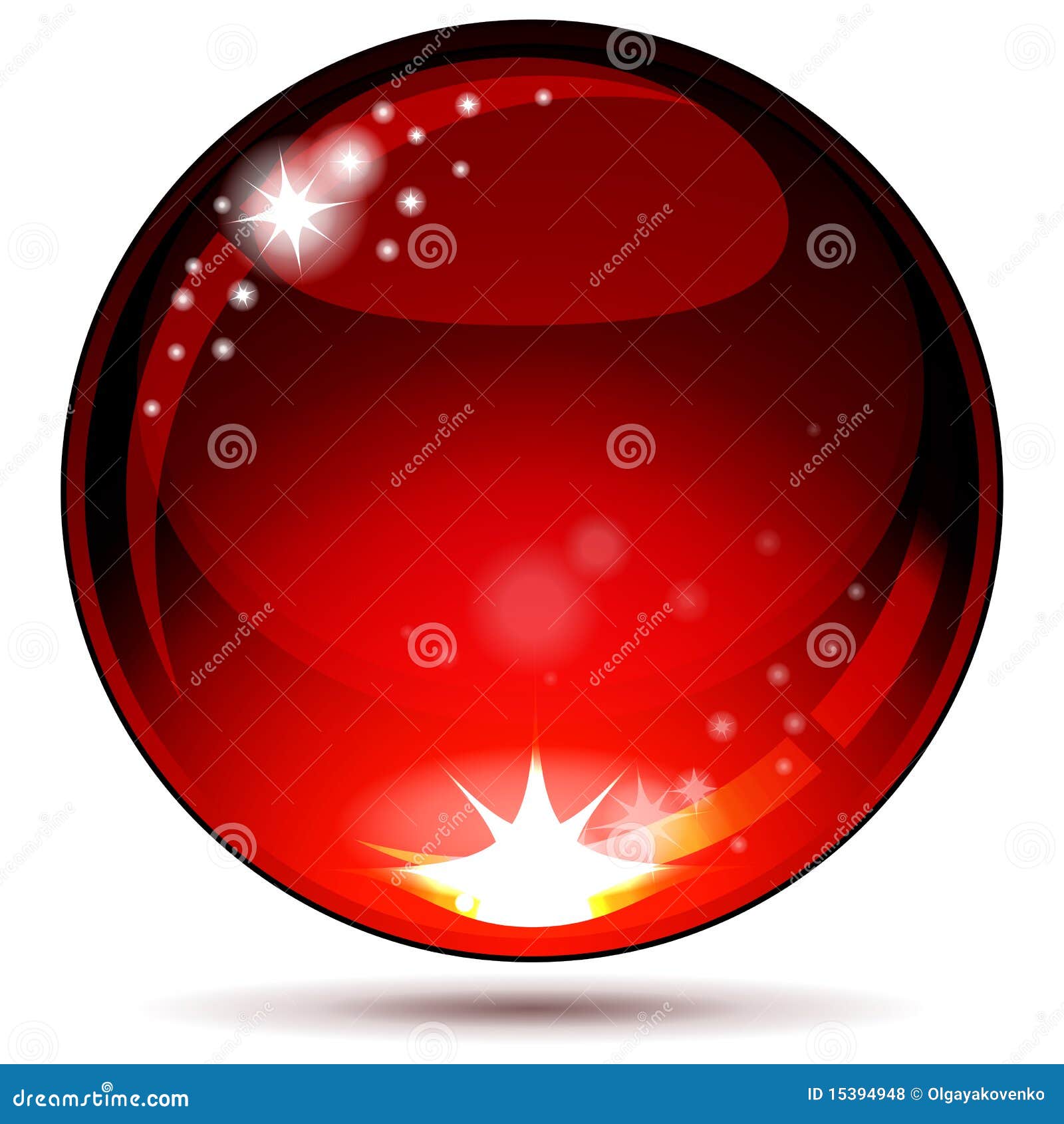 Red Glossy Sphere Isolated on White. Stock Vector - Illustration of ...