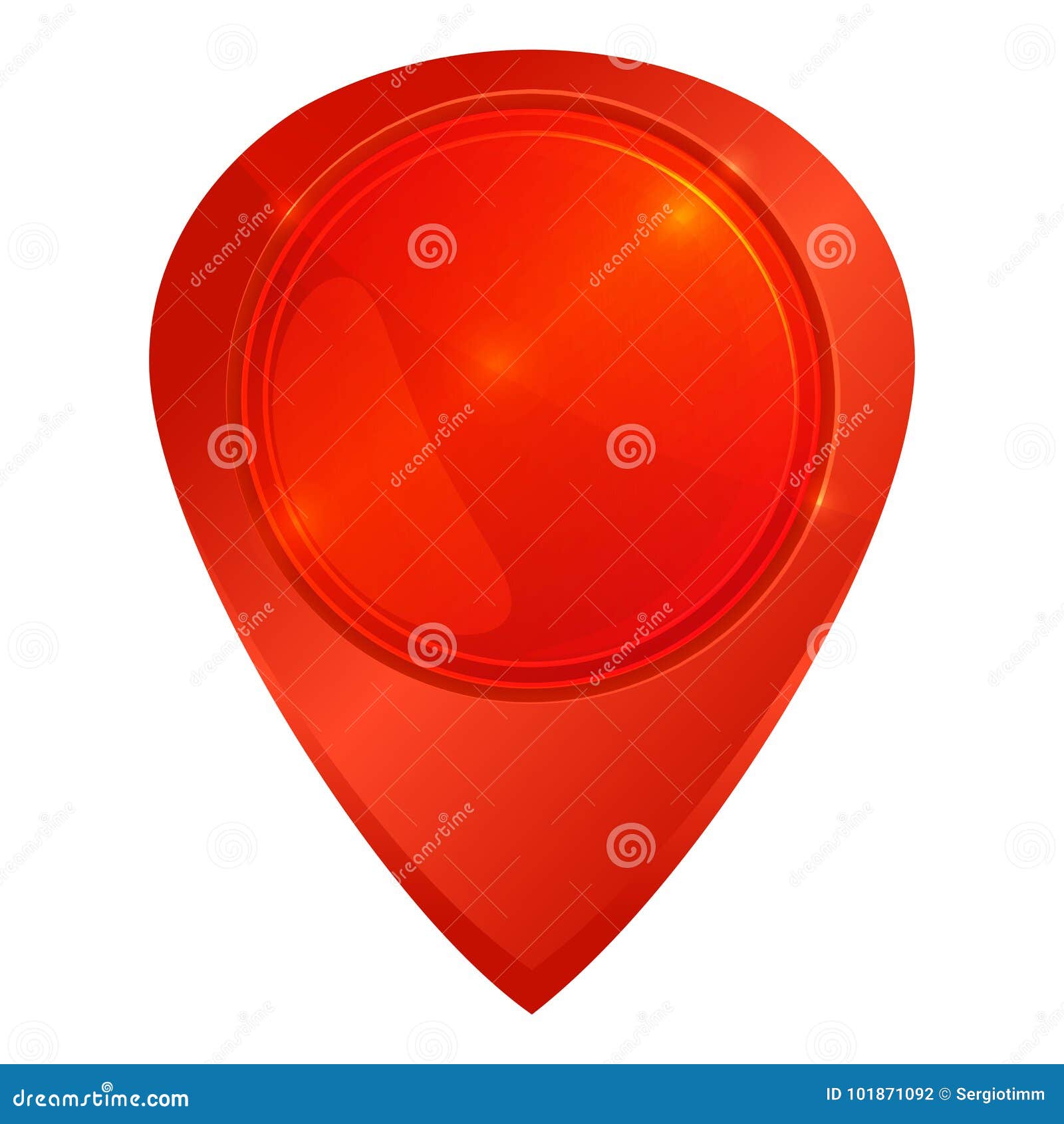 Red Glossy Vector Blank Tag on Map. Stock Vector - Illustration of ...