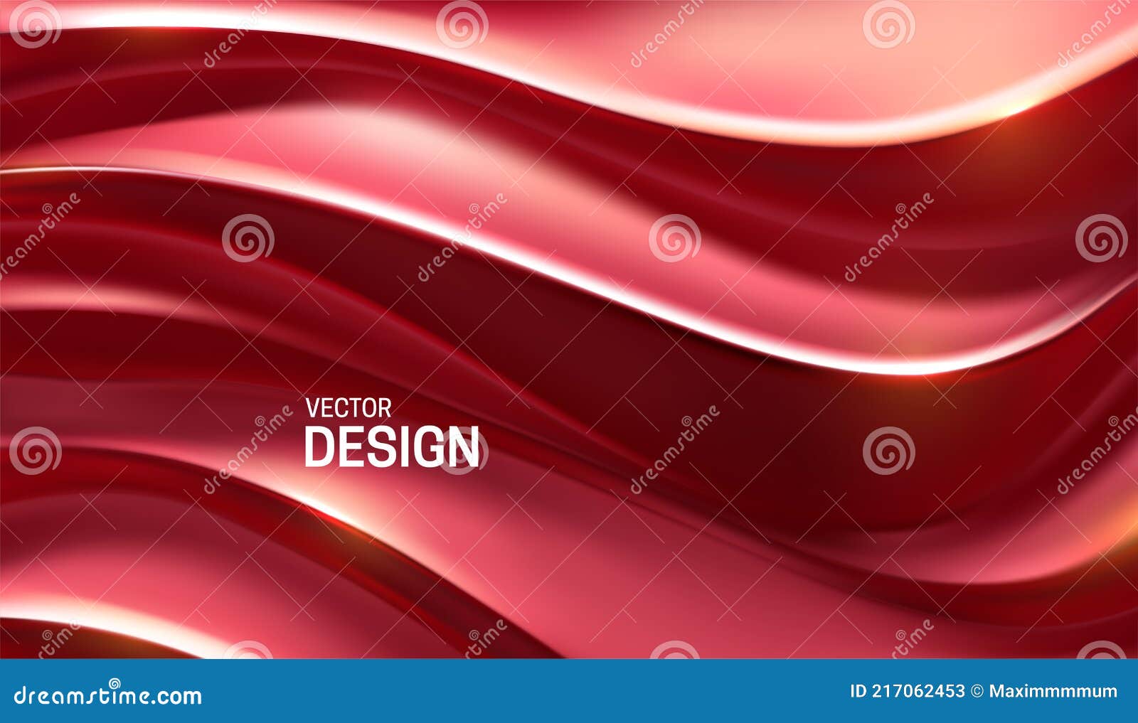 Red Glossy Waves. Curvy Pattern. Vector 3d Illustration Stock Vector ...
