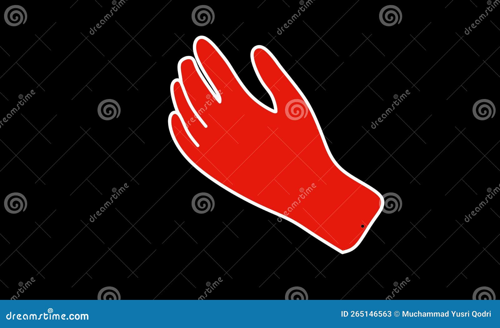 Red glove or left hand stock vector. Illustration of logo - 265146563