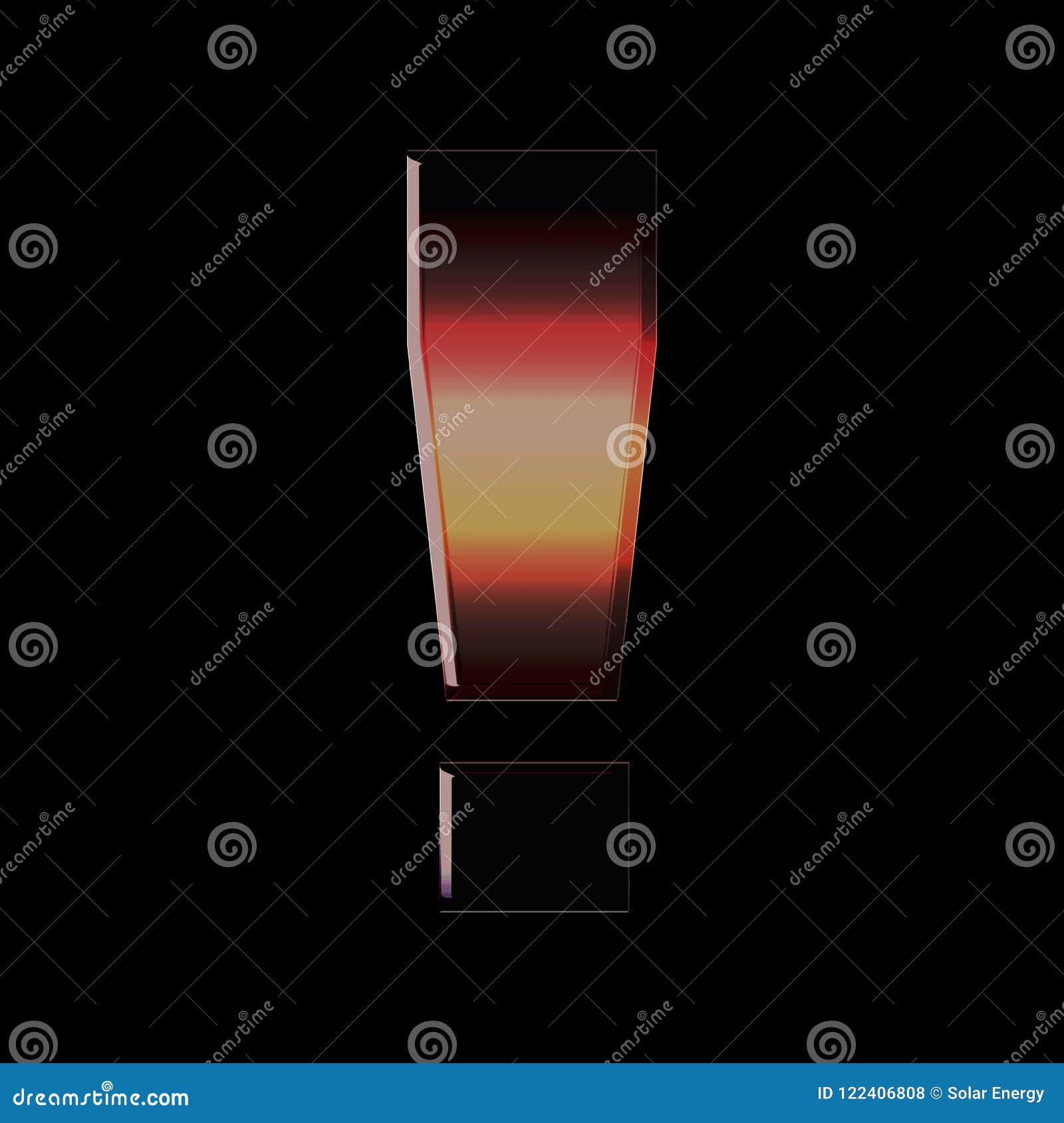 Red Glowing Exclamation Sign Lamp Stock Illustration - Illustration of ...