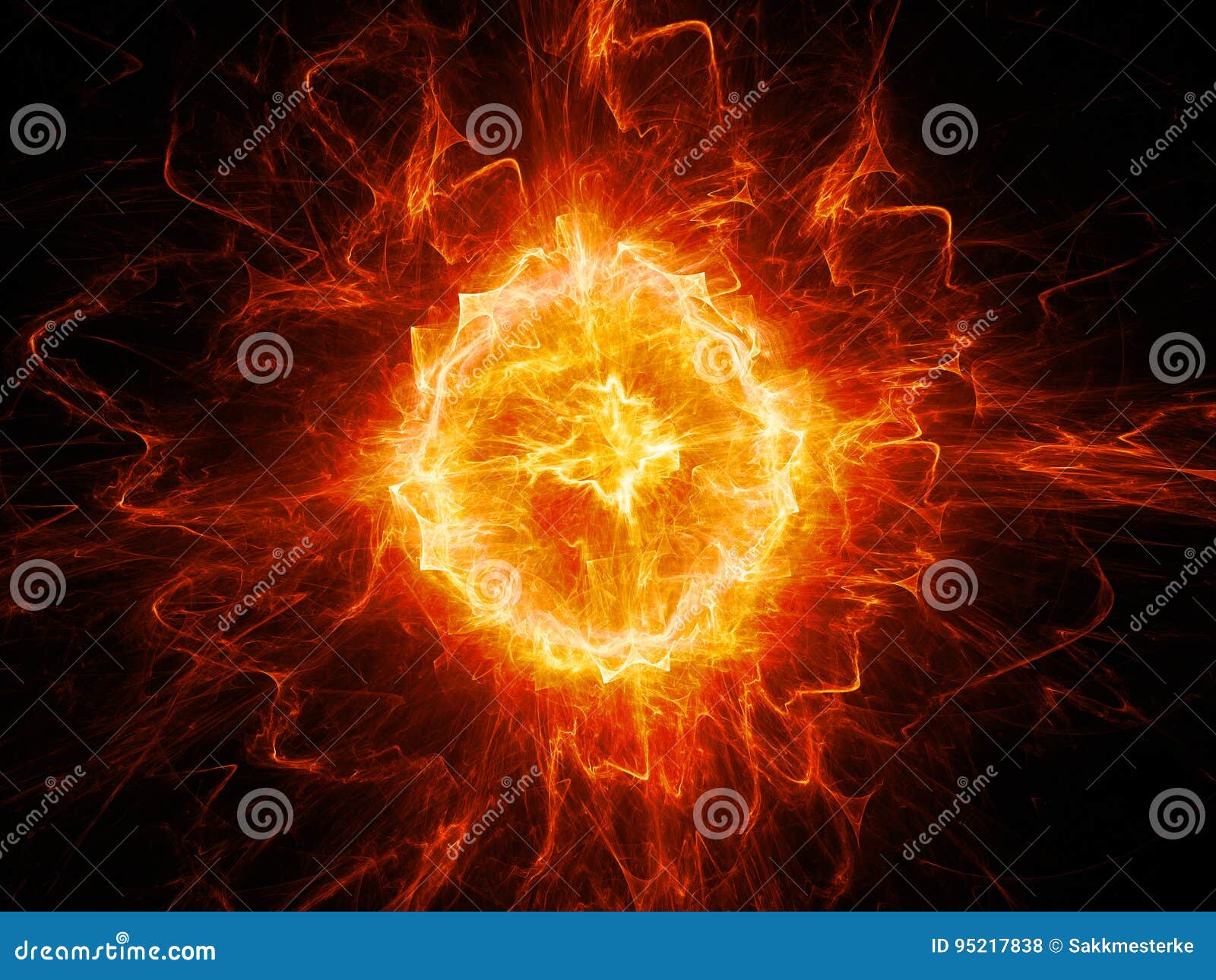 Red Glowing Fireball Lightning Stock Illustration - Illustration of ...