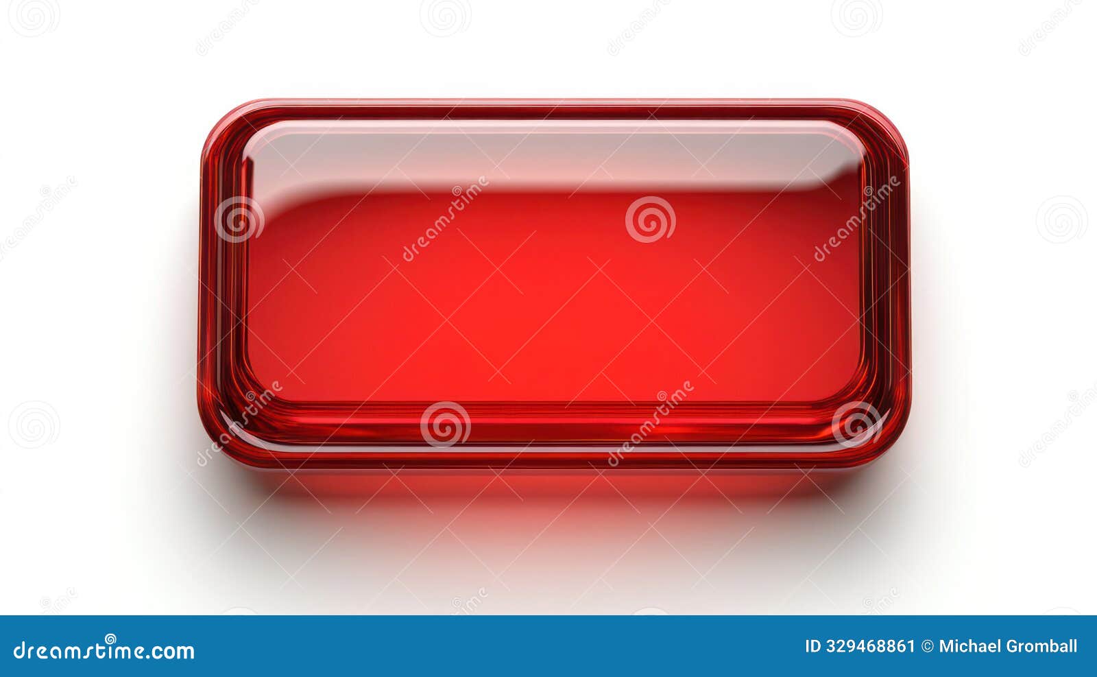 Red Glowing Rectangle Button Isolated on White Created with Generative ...