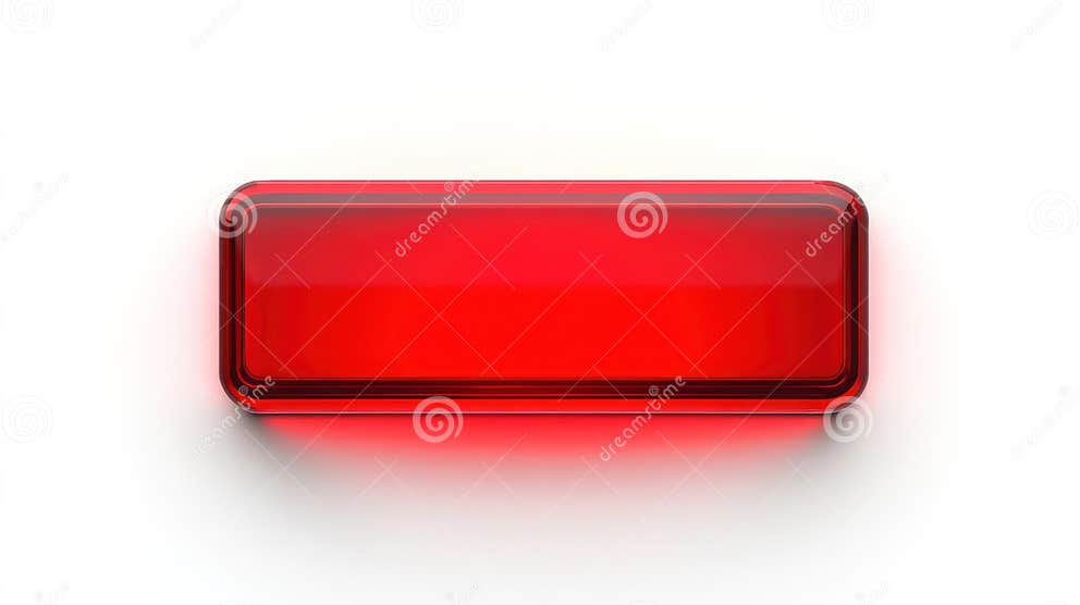 Red Glowing Rectangle Button Isolated on White Created with Generative ...