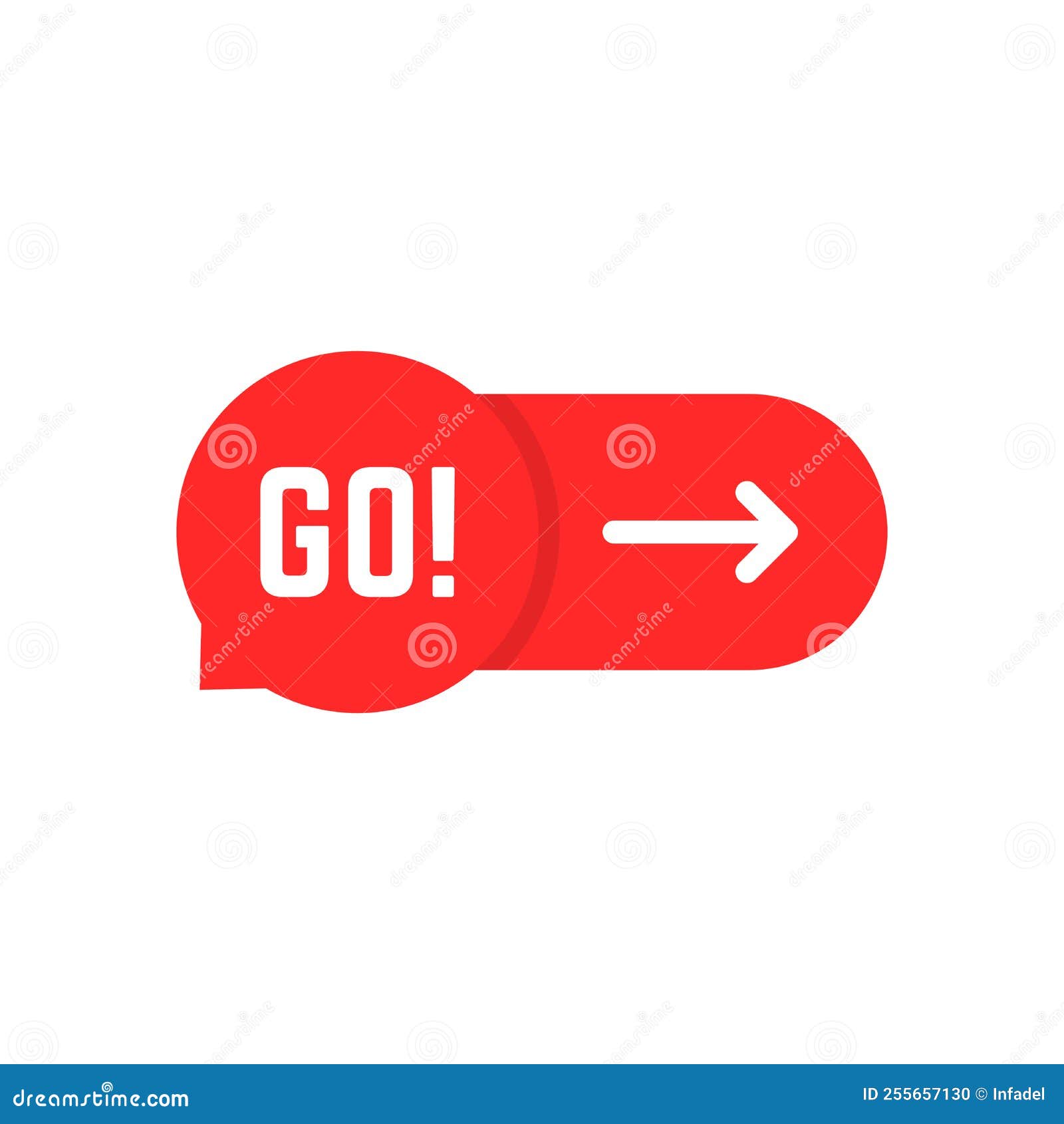 Red Go Bubble with Arrow Symbol Stock Vector - Illustration of call ...