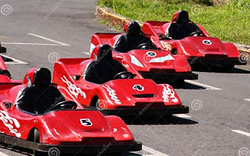 Red Go Karts stock photo. Image of four, race, track, racing - 4826862