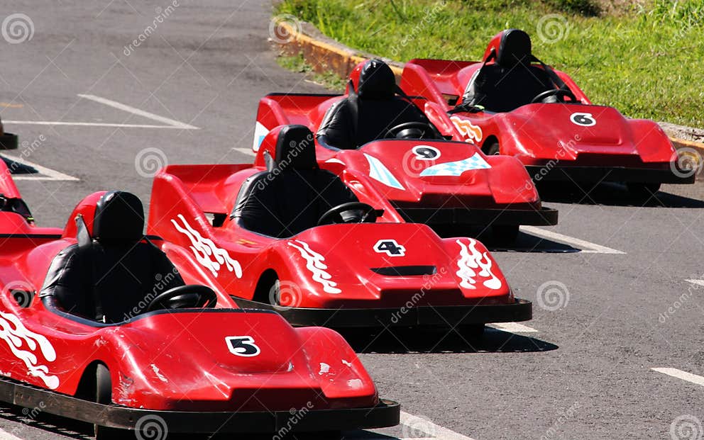 Red Go Karts stock photo. Image of four, race, track, racing - 4826862