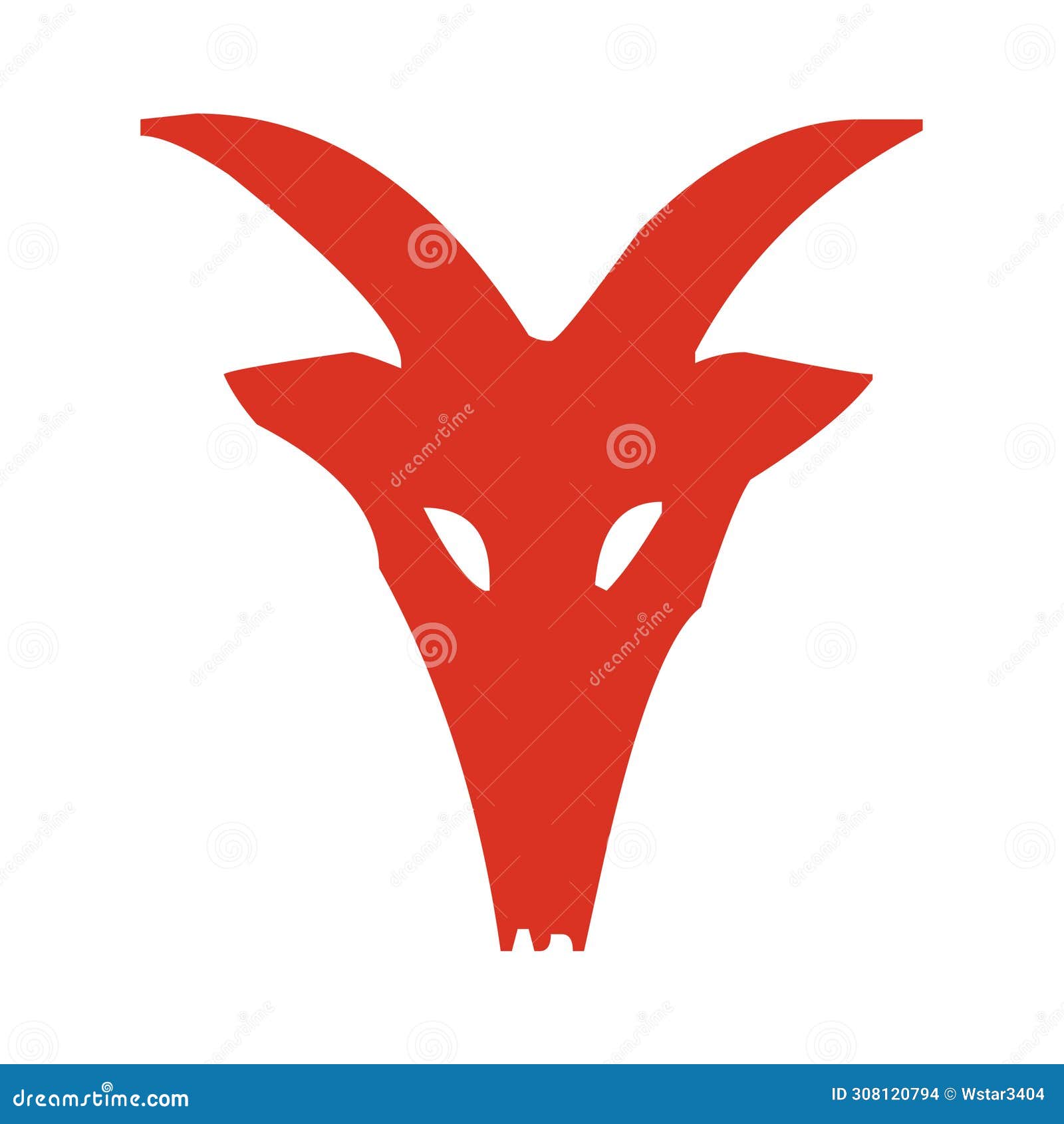 Red Goat Devil Evil Icon stock vector. Illustration of satan - 308120794