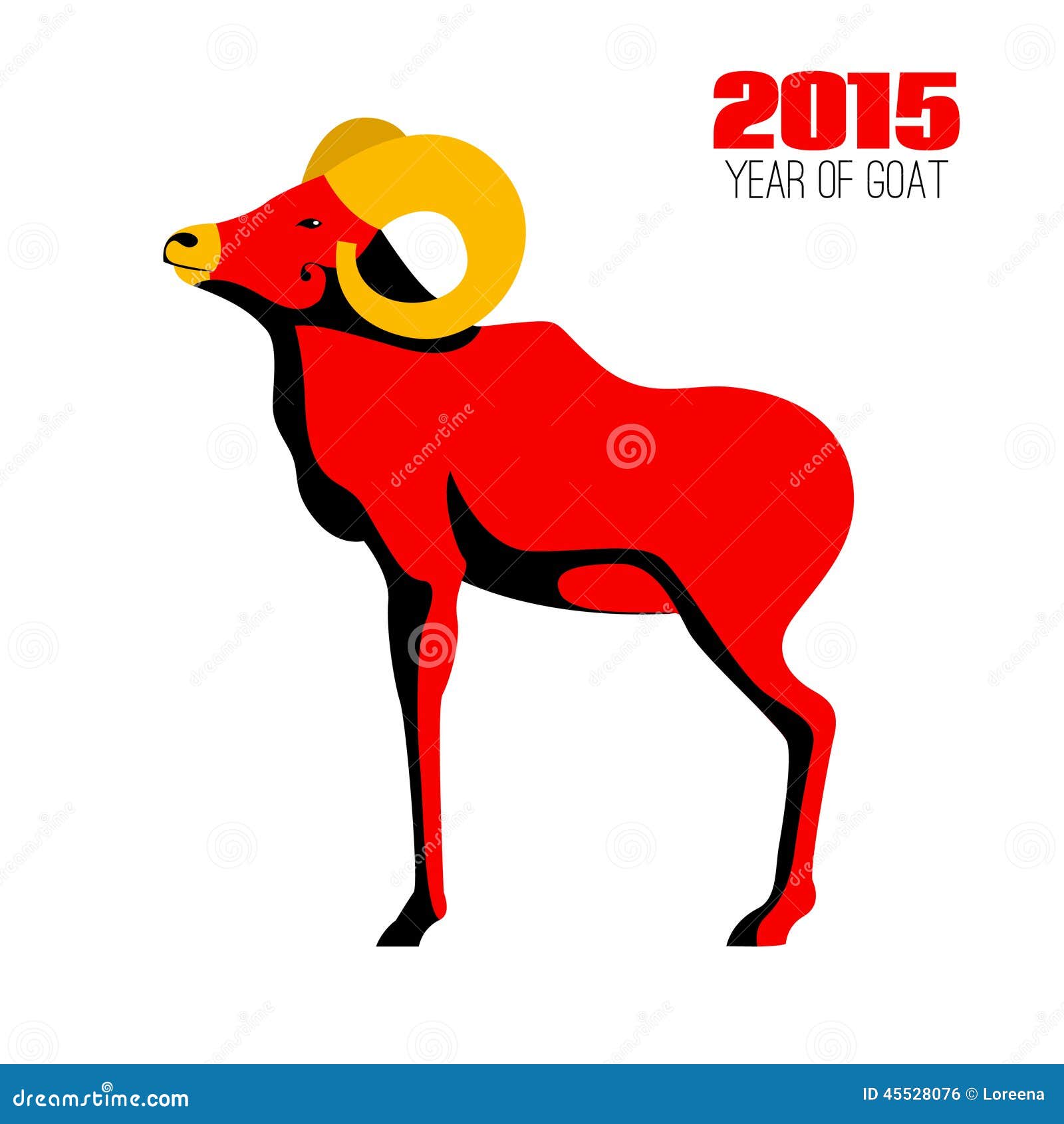 Red goat. 2015 stock vector. Illustration of element - 45528076