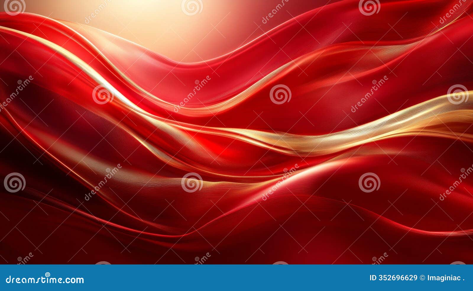 Red and Gold Abstract Fabric Waves Design Stock Illustration ...