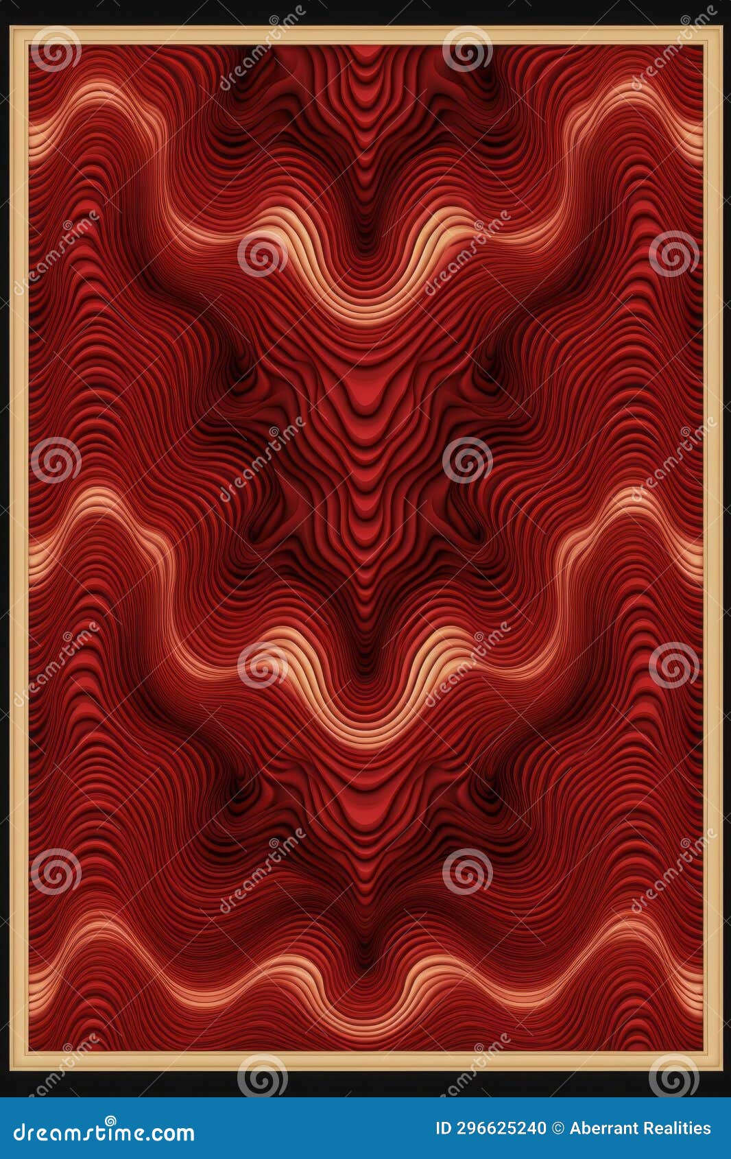 A Red and Gold Abstract Pattern on a Black Background Stock ...
