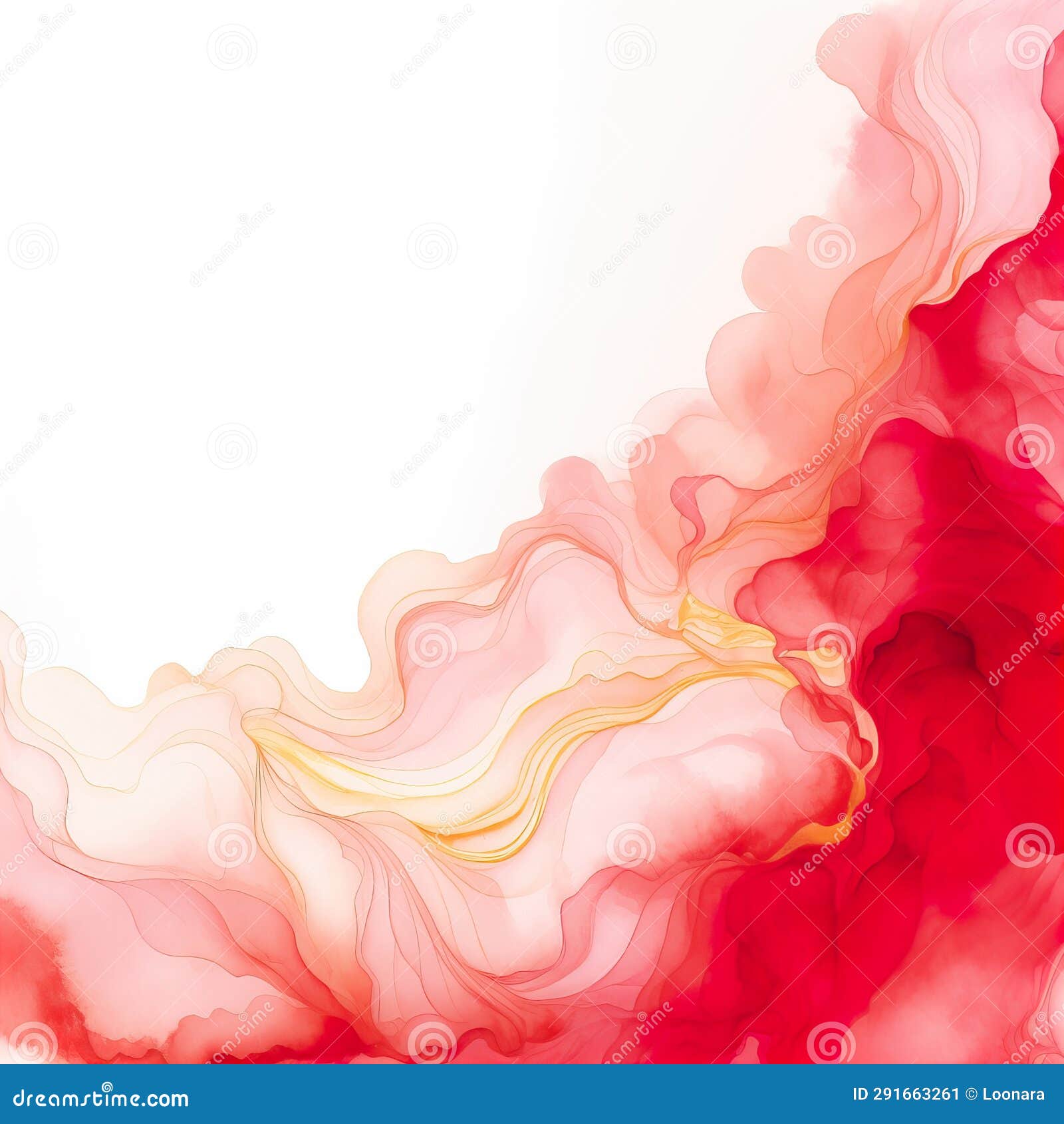 Red and Gold Abstract Watercolor Background, Paint Stains with Golden ...