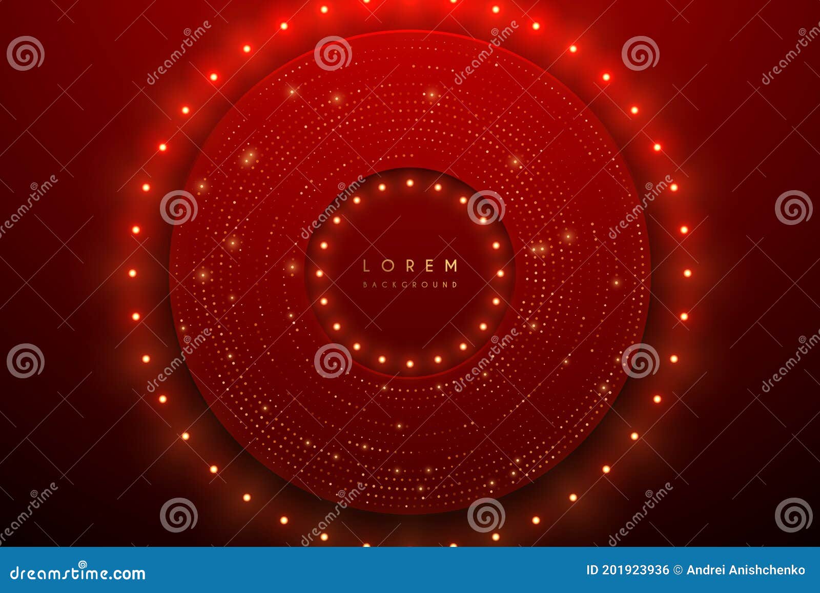 Red and Gold Background with Circle Illumination Stock Vector ...